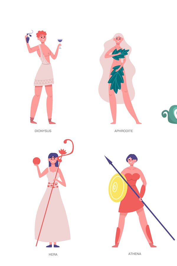 Ancient olympic gods. Greek gods and goddesses, zeus, poseid