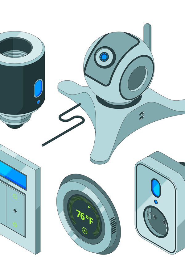 Smart home tools. Various electrical web equipment for house