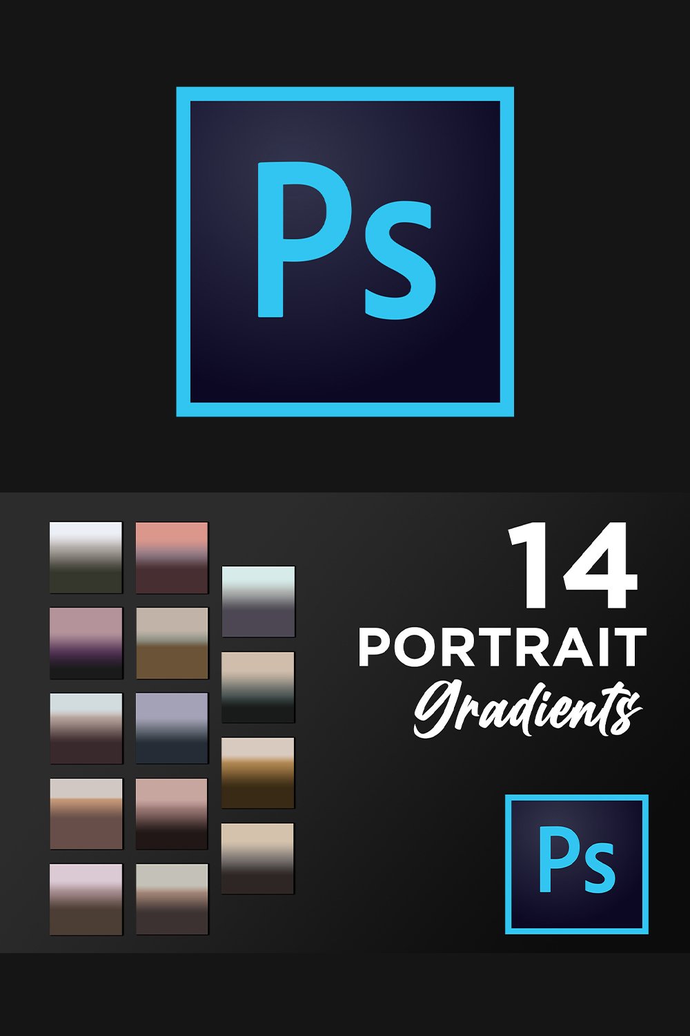 Adobe Photoshop portrait gradient pack GRD gradients
