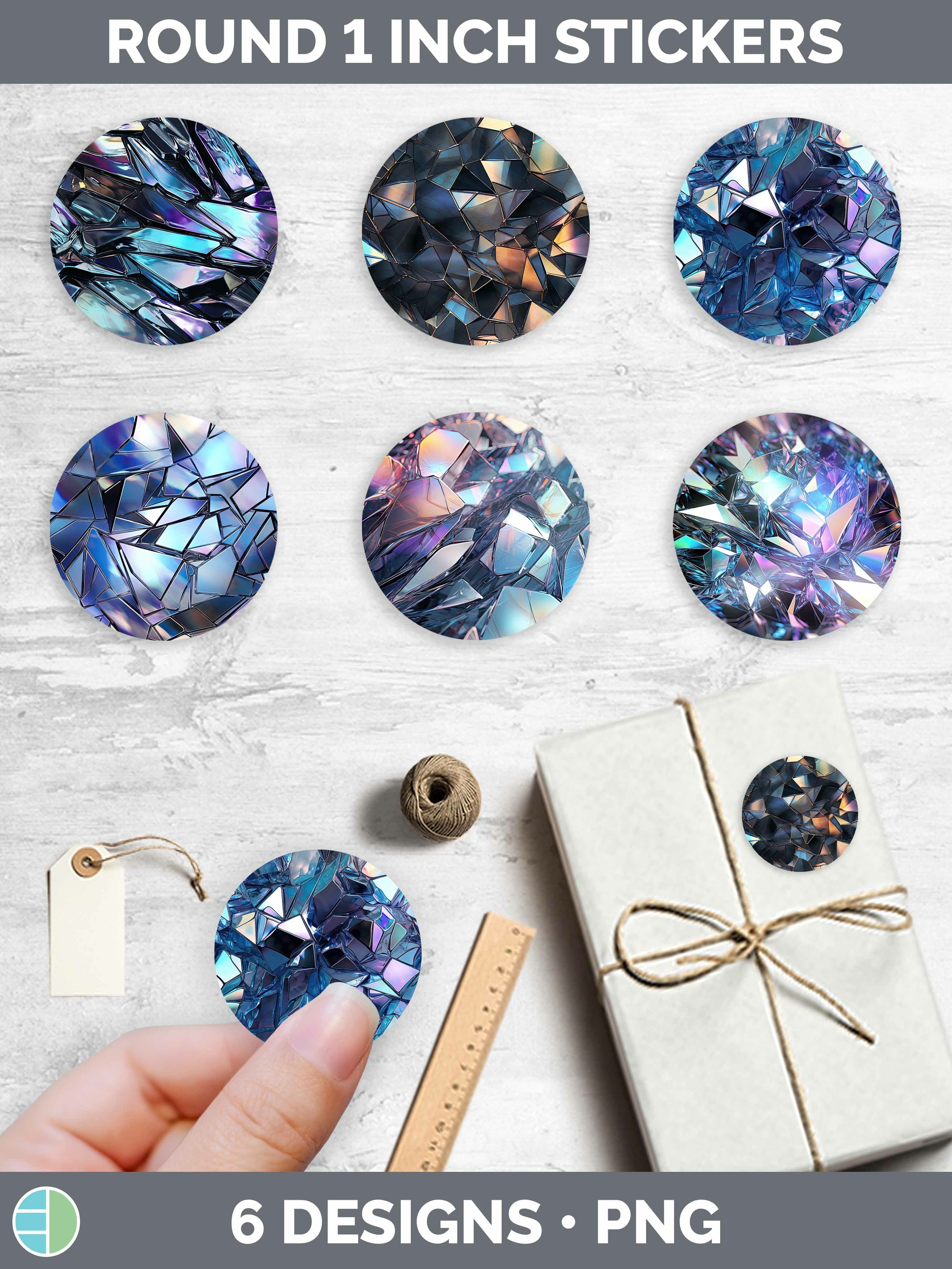 Holographic Slate Stickers | Round Labels Bundle