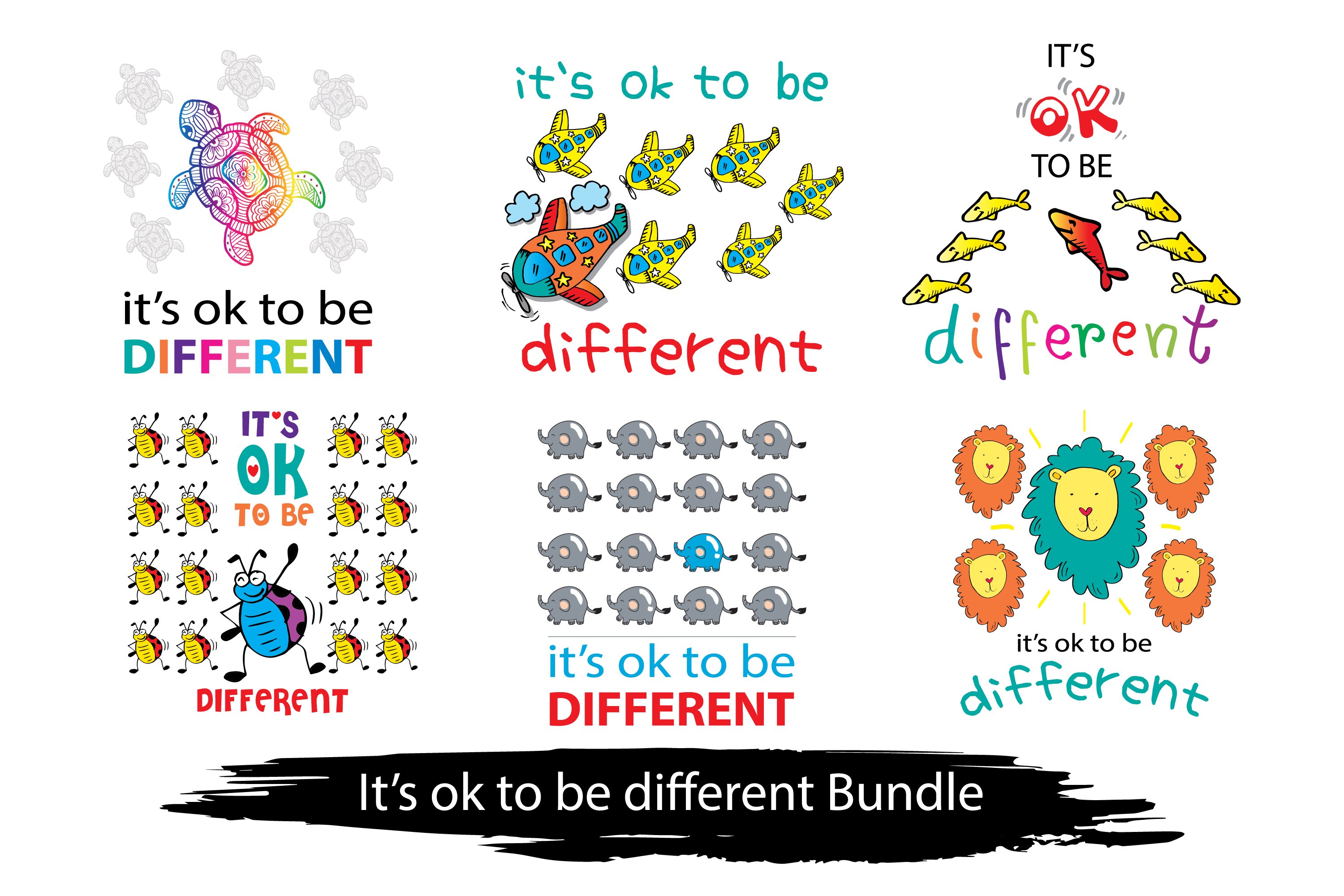 Set of posters it's ok to be different