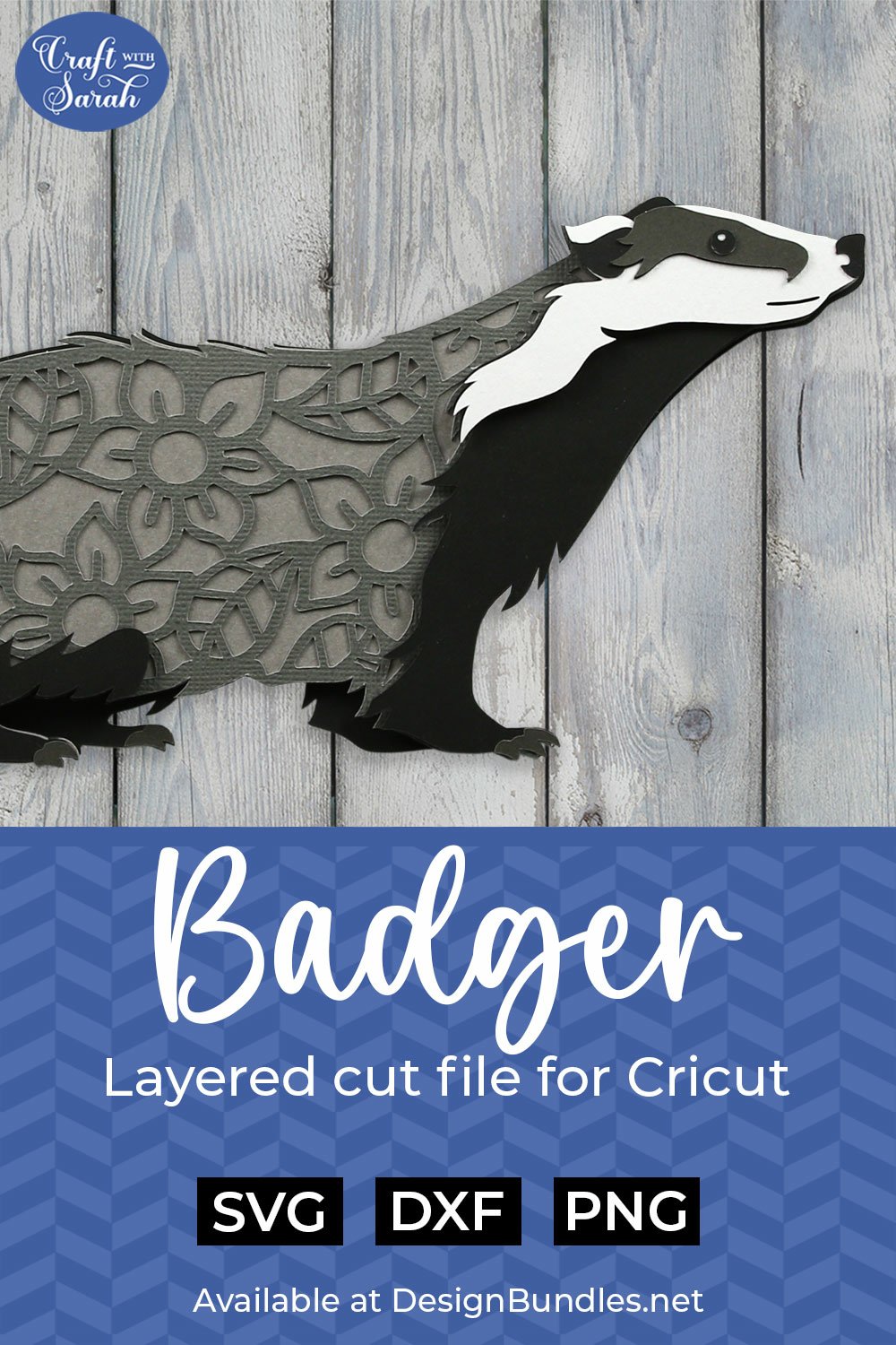 Badger SVG | 3D Woodland Badger SVG Layered Animal