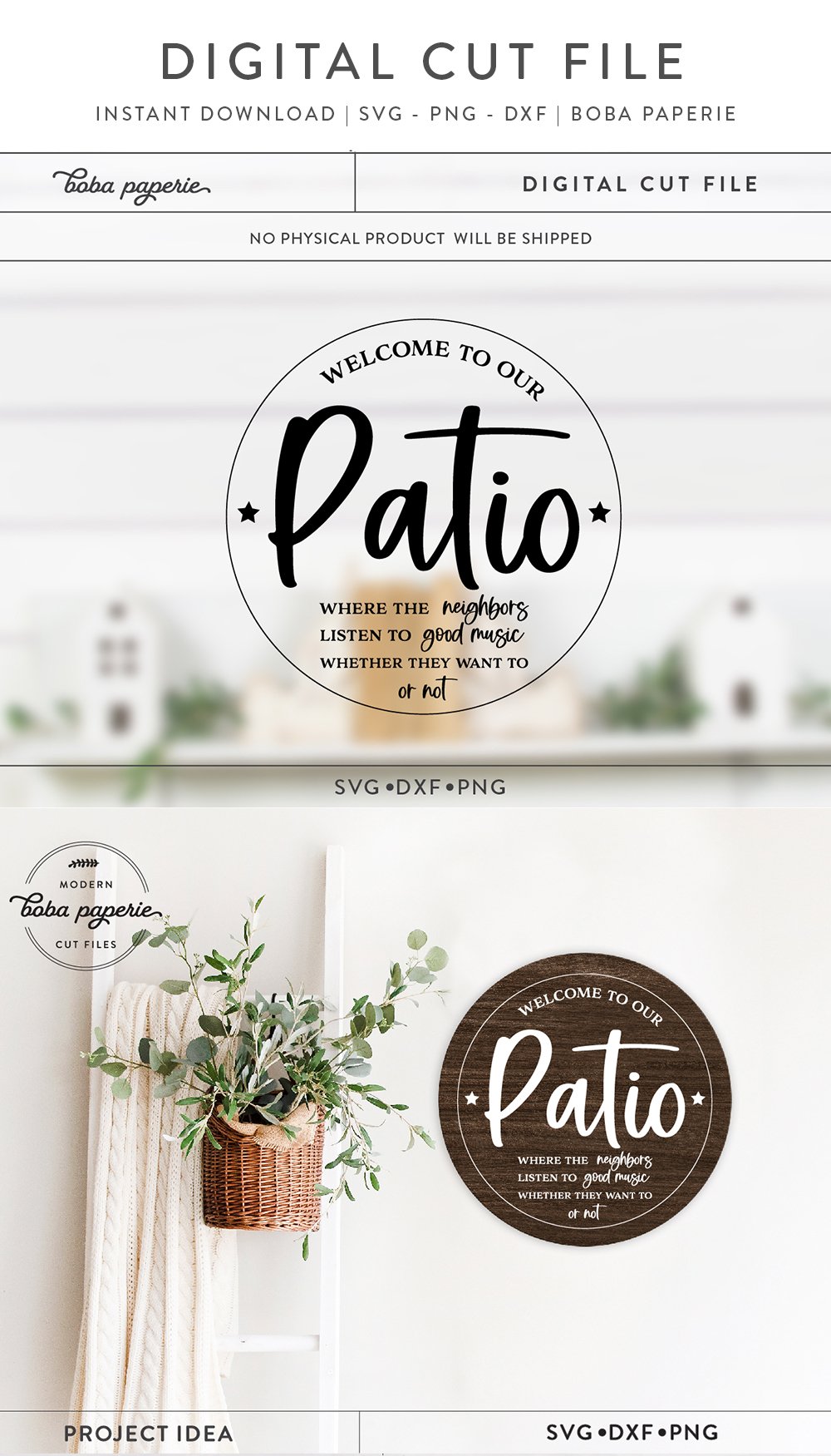 Welcome to the Patio svg | round farmhouse sign