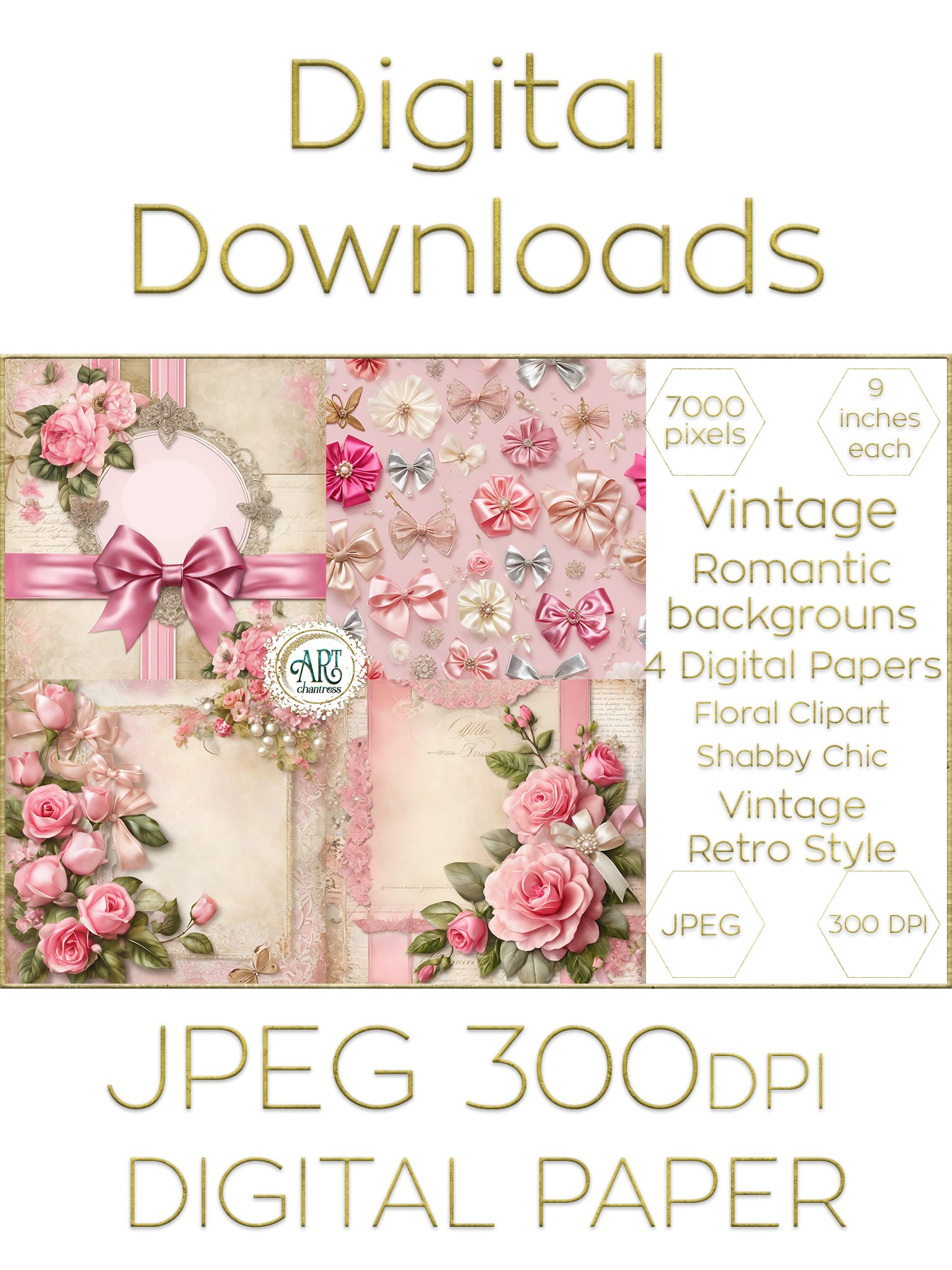 Spring Watercolor Flowers Romantic Floral Digital (3919436)