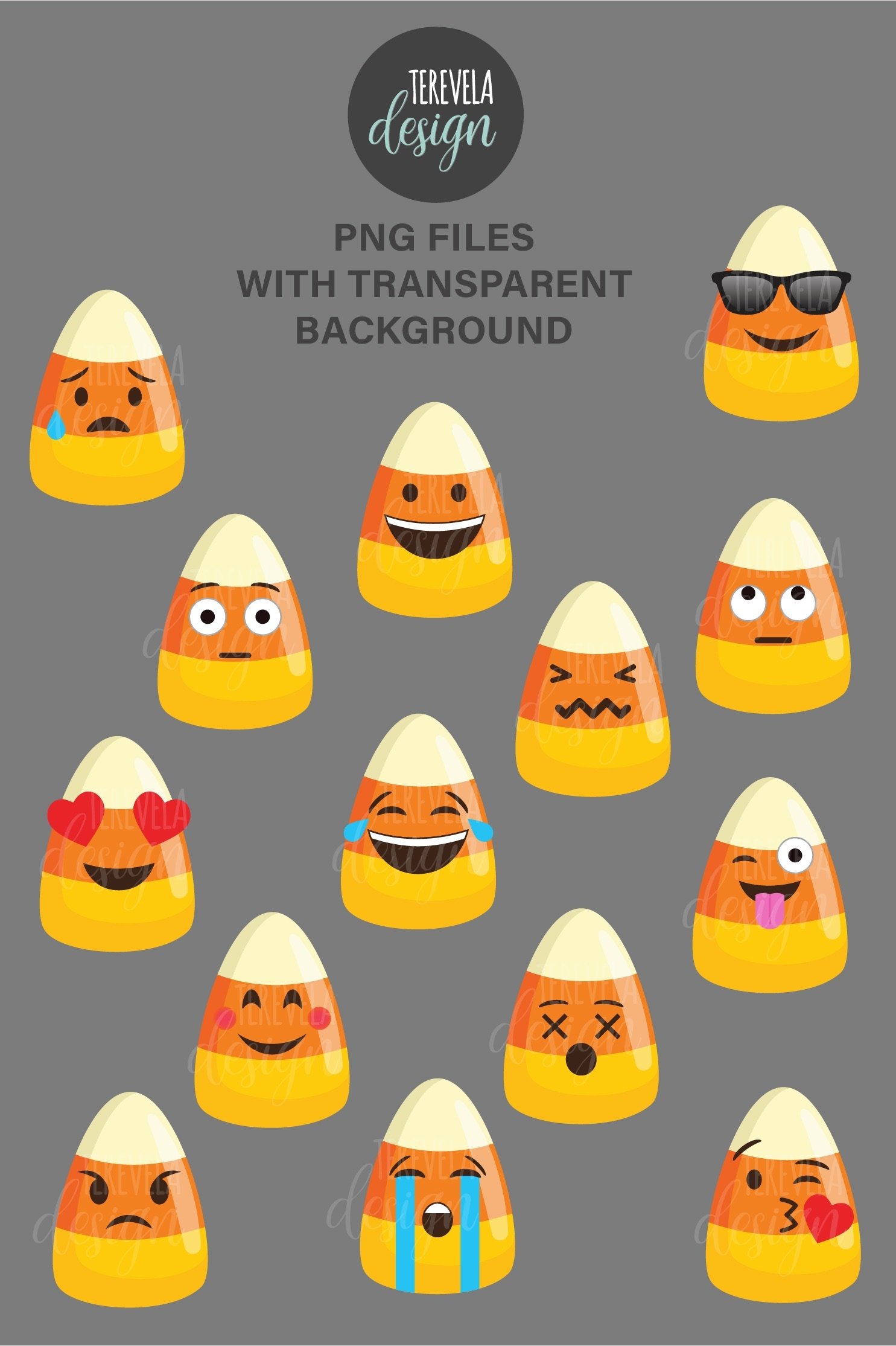 CANDY CORN EMOJI, HALLOWEEN CANDIES SUBLIMATION, FUNNY CANDY