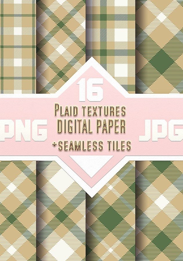 Plaid textures Digital paper with Seamless tiles