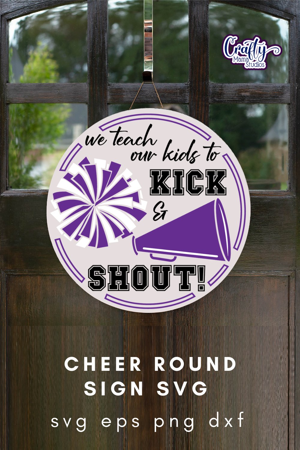 Cheer Svg, Round Sports Sign, Teach Kids To Kick And Shout