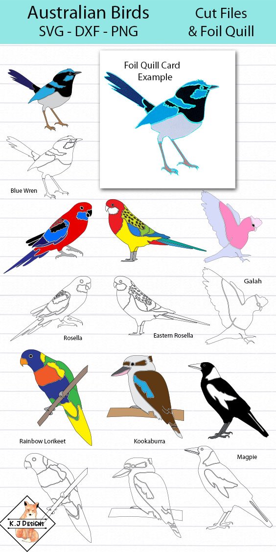 Australian Birds Single line Designs SVG | Animal Designs