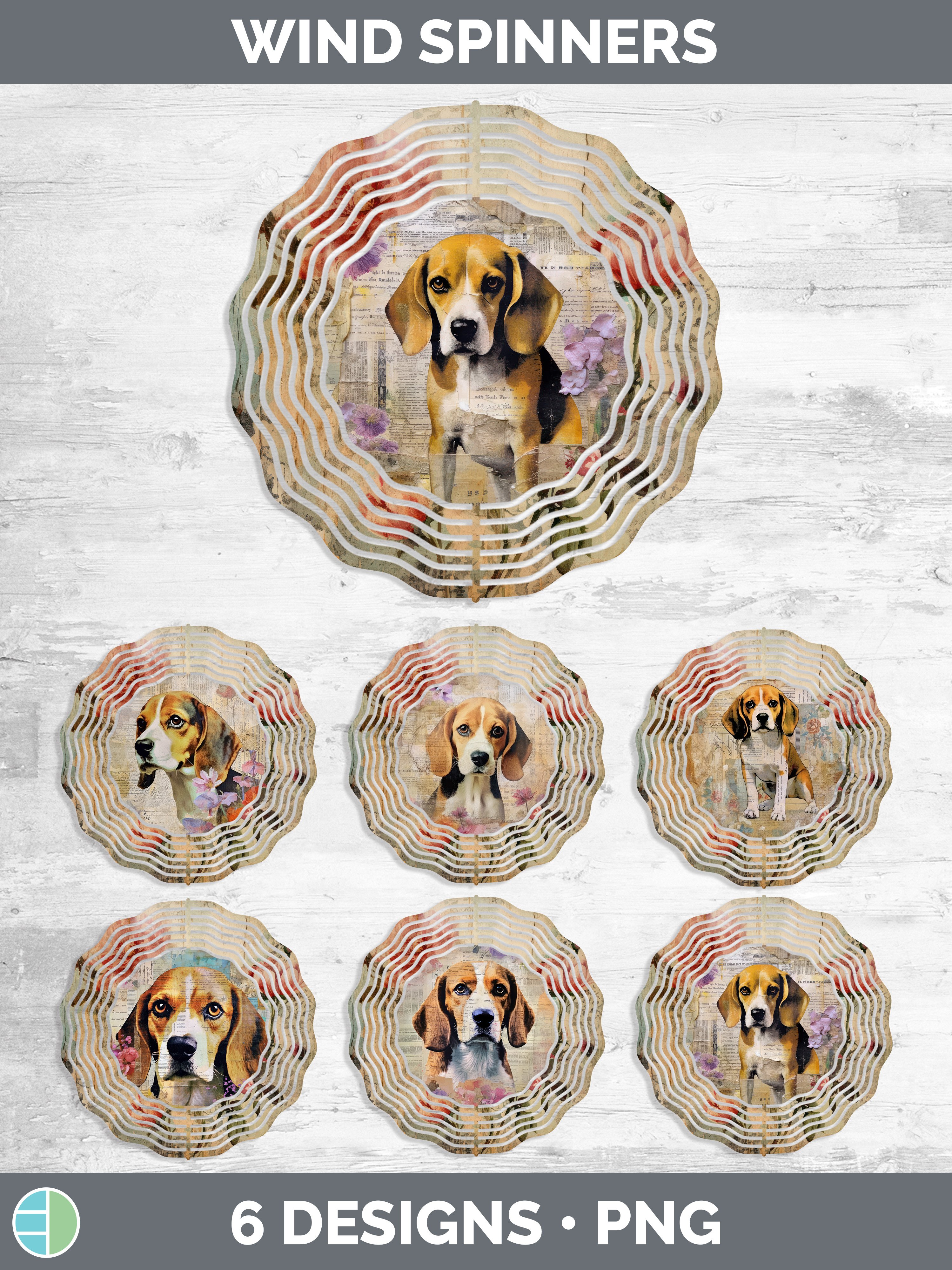 Vintage Beagle Dog Wind Spinner | Sublimation Spinner Design