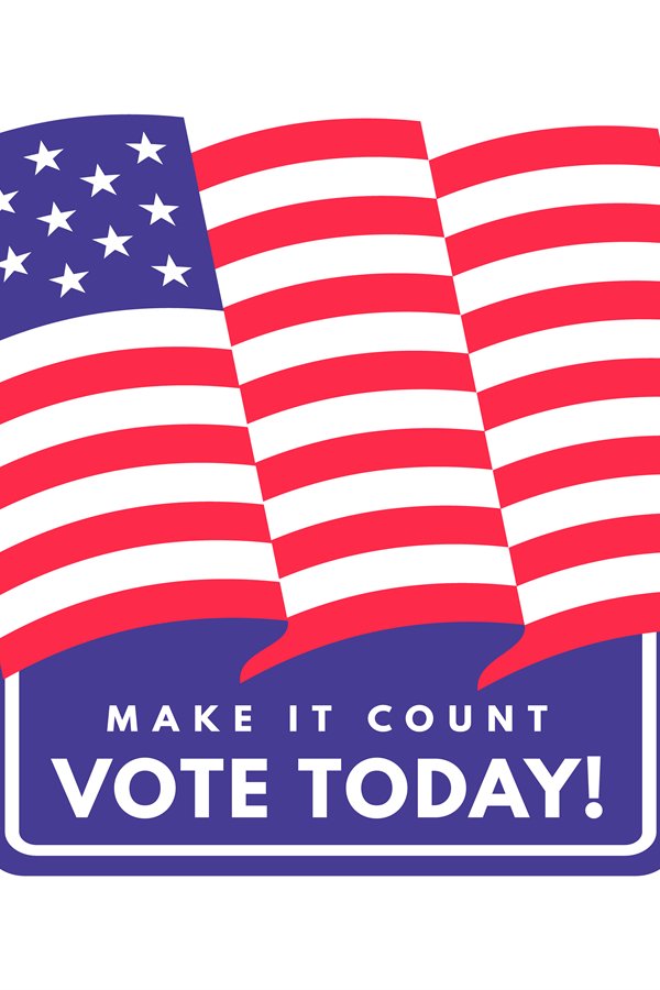 American presidential vote sticker. United states of america