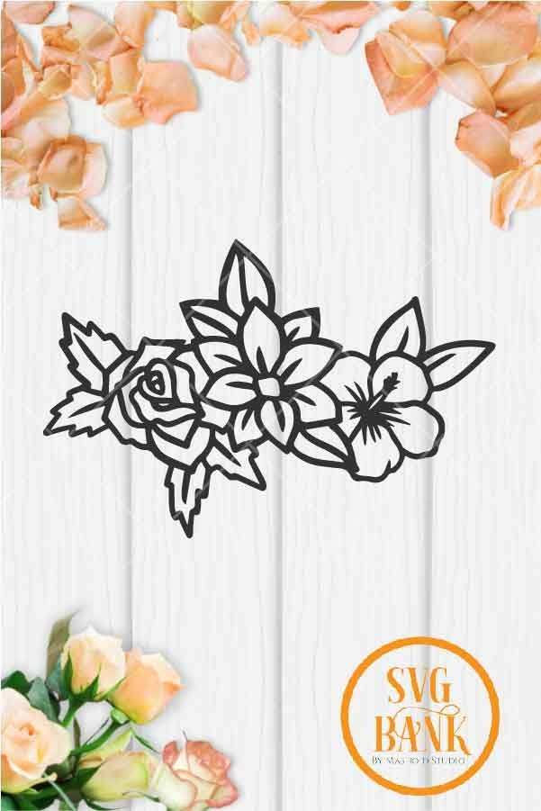 Flower divider SVG, Flower border SVG, flower arrangement