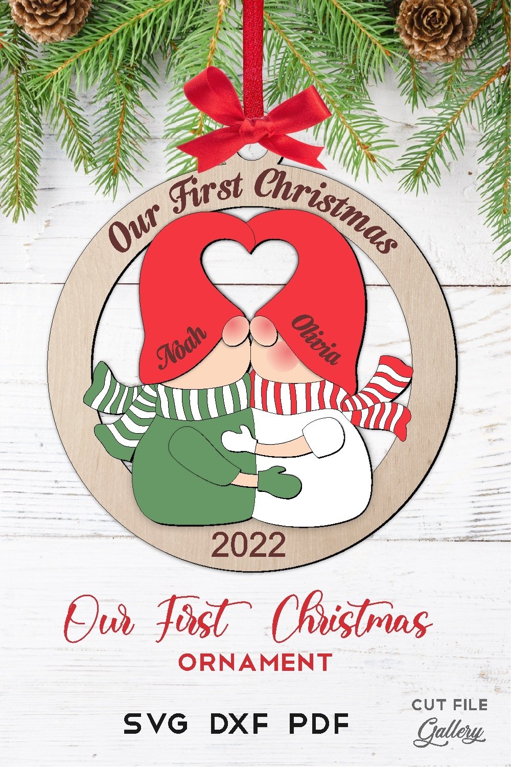 First Christmas Engaged Ornament / SVG laser cut (2159466)