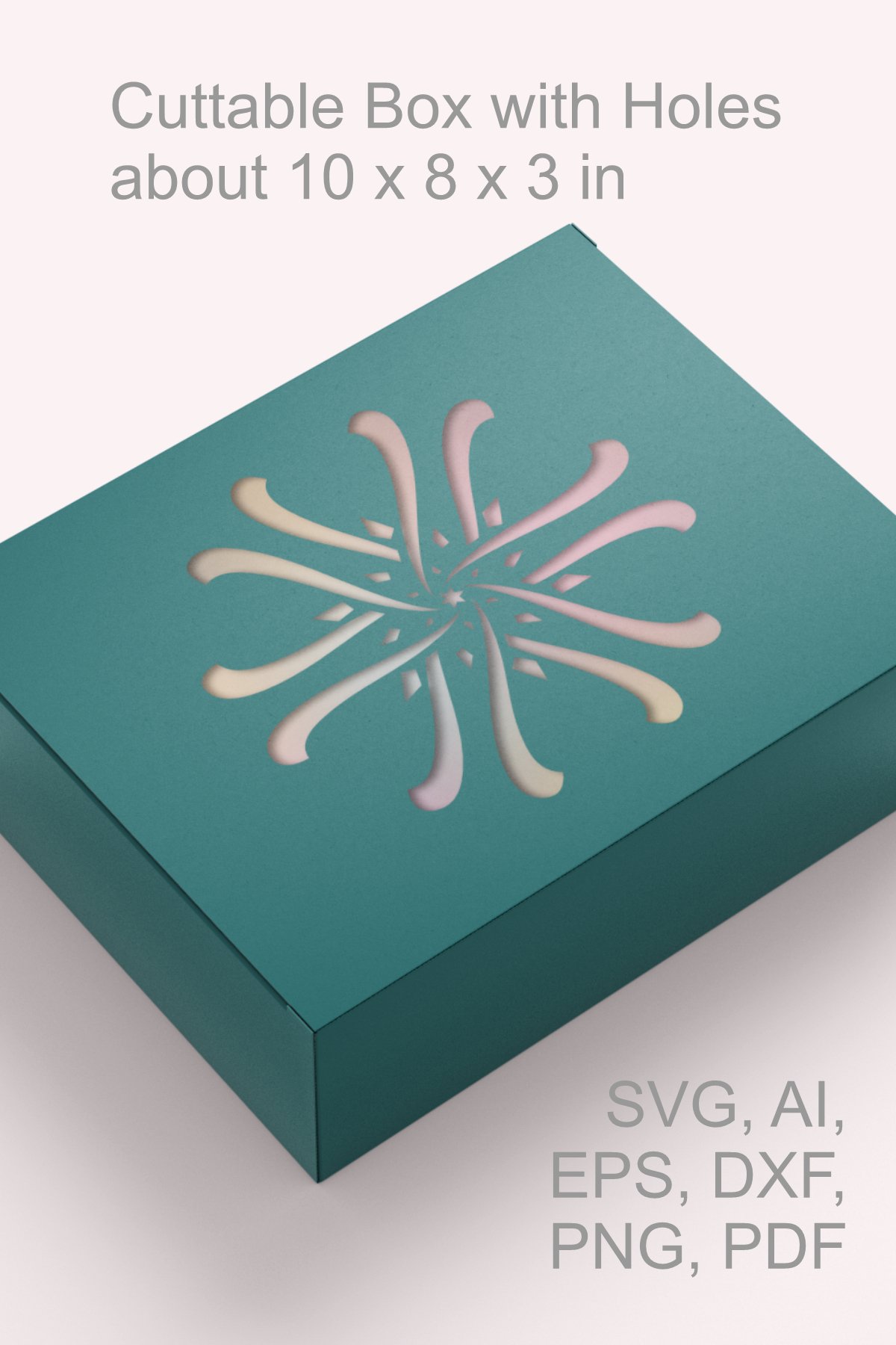 Flourish Snowflake Rectangular Favor Box Paper Cut Template