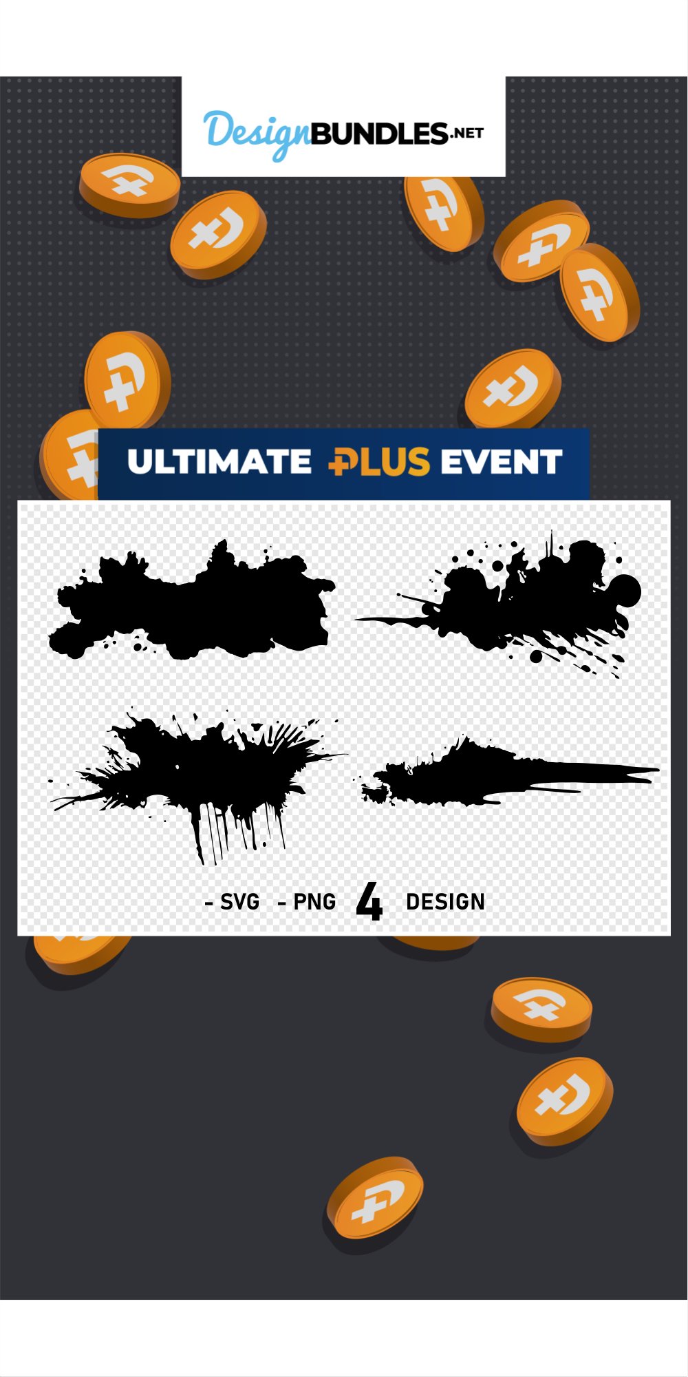 Distressed Splashes Background SVG, Dripping INK, Splatter