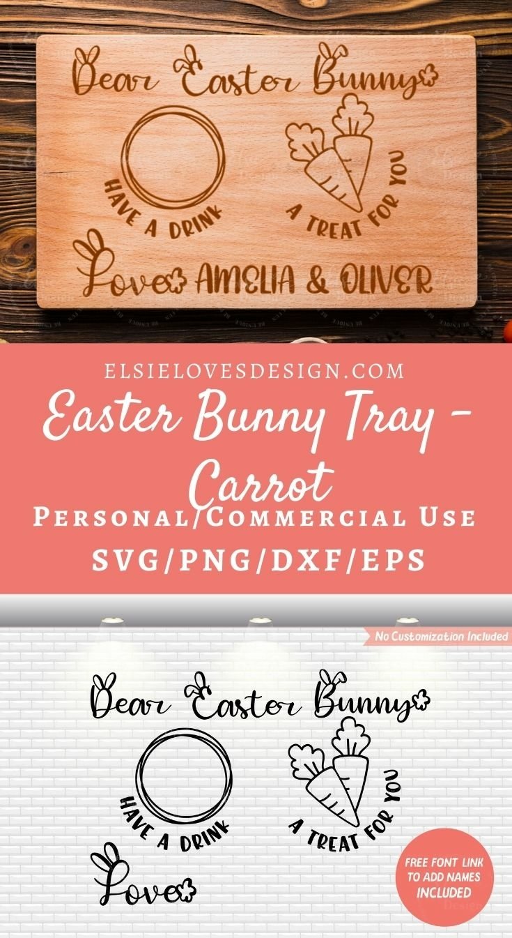 Easter Bunny Tray Plate - Carrot SVG Cut Files
