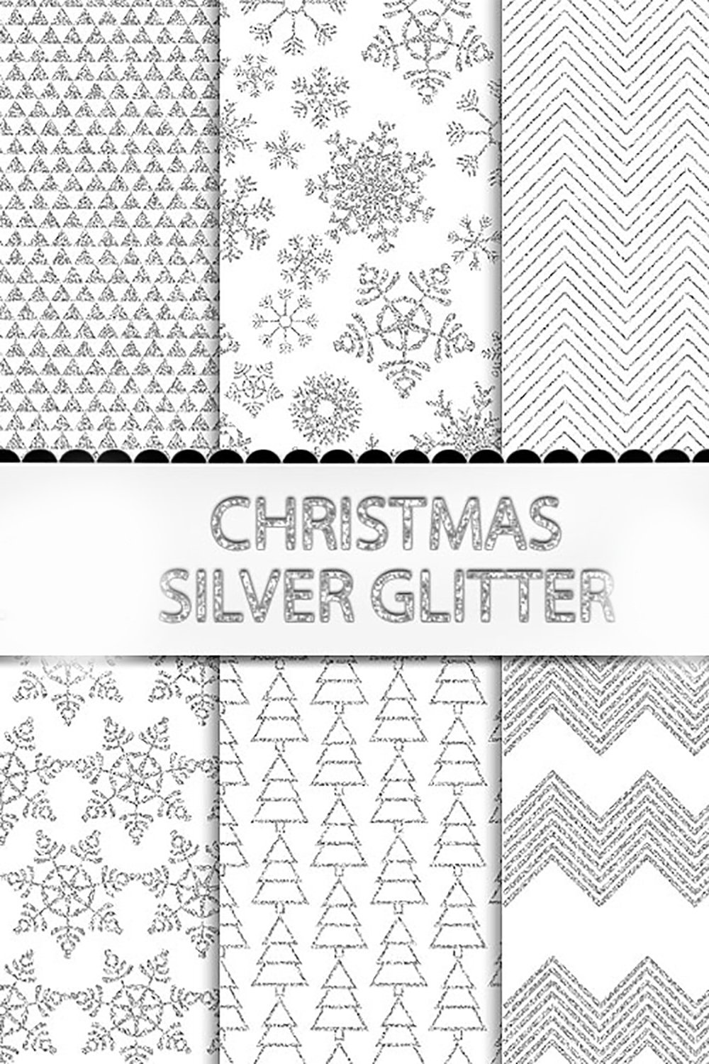 SILVER WHITE GLITTER Christmas Digital Glitter Textures