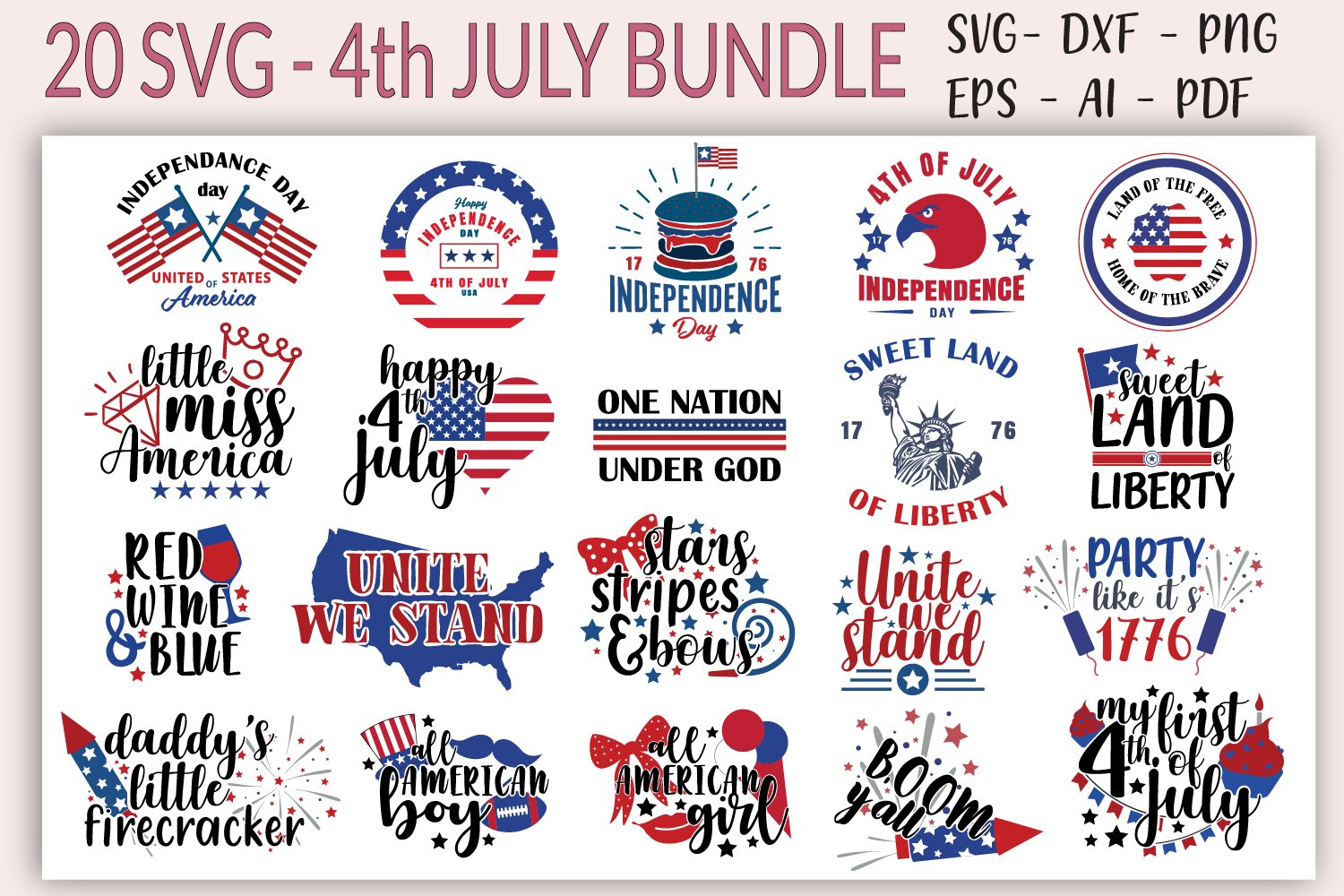4th of July SVG Bundle, Independence Day svg, (666112)