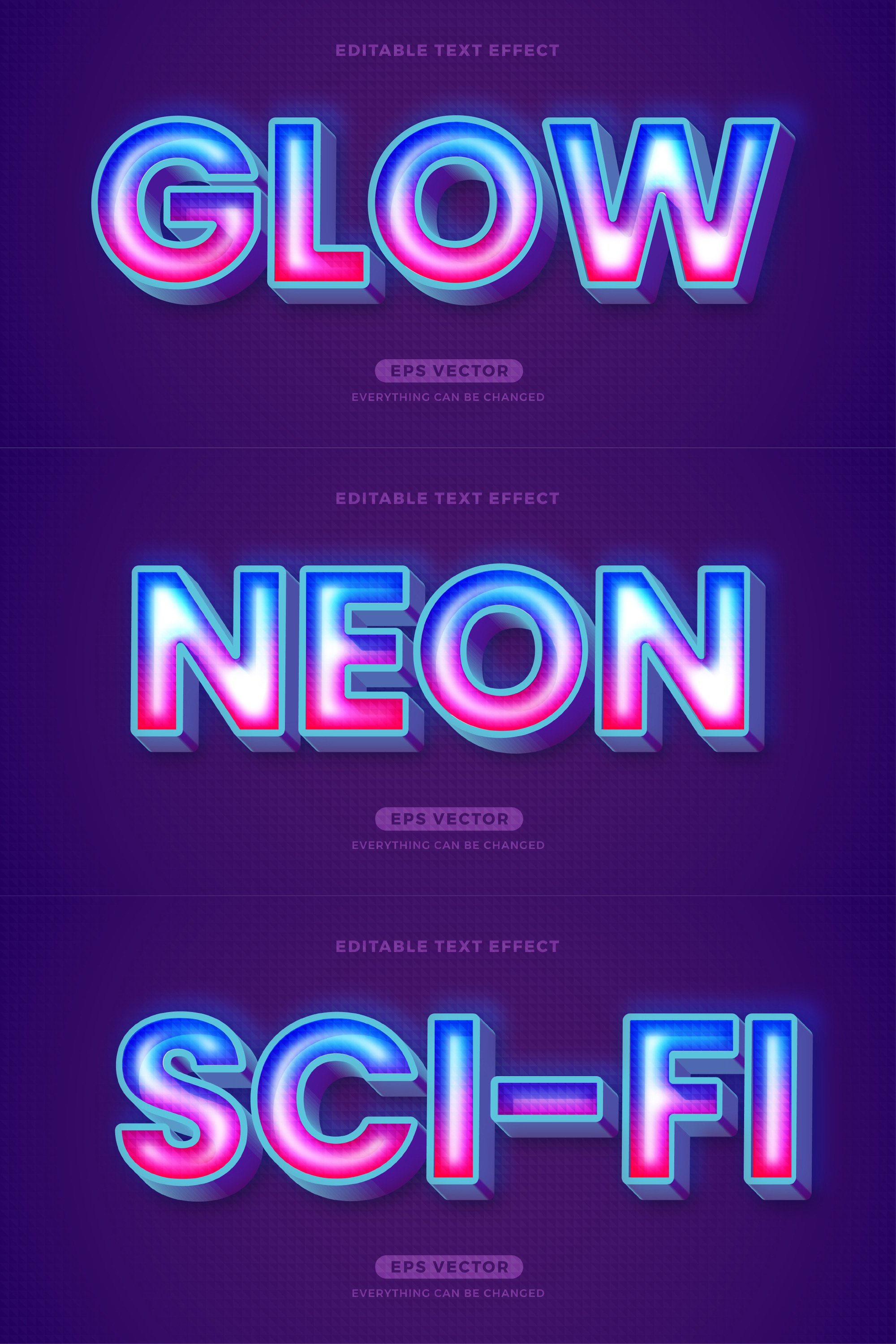 Glow Editable Text Effect Style Vector