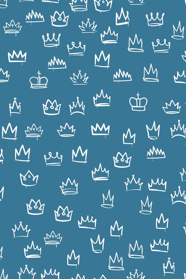 Crowns seamless pattern. Hand drawn texture with sketches of