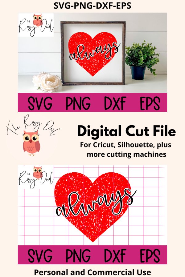 Always SVG | Love SVG | Distressed Heart SVG | Valentine SVG