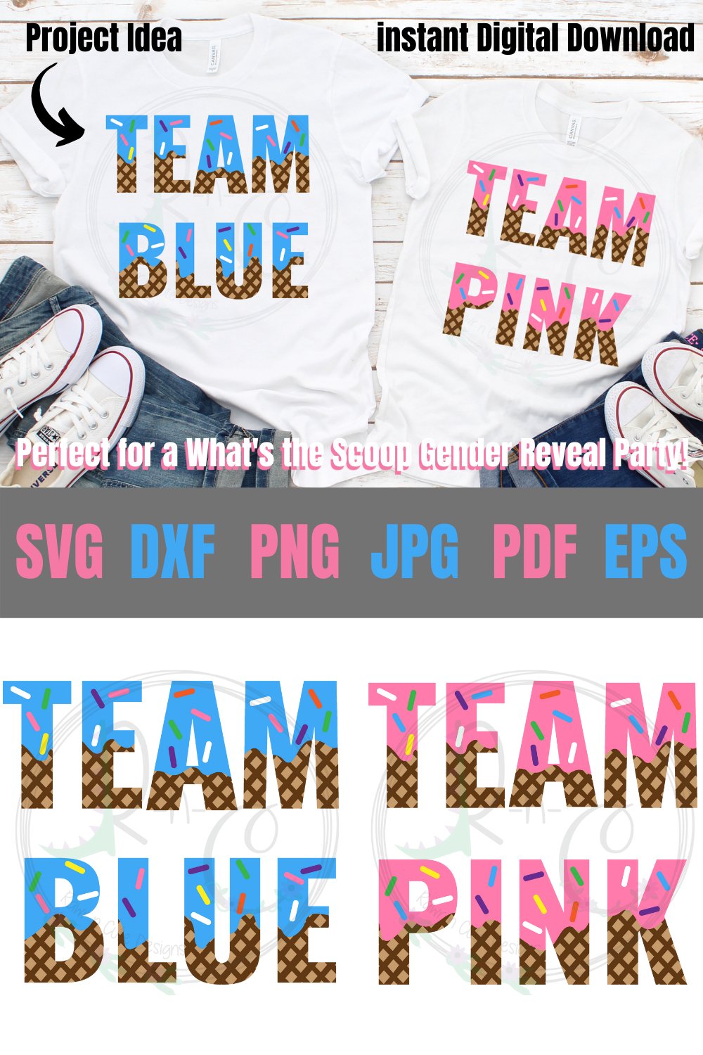 Team Pink and Team Blue Cut File for Cutting Machines