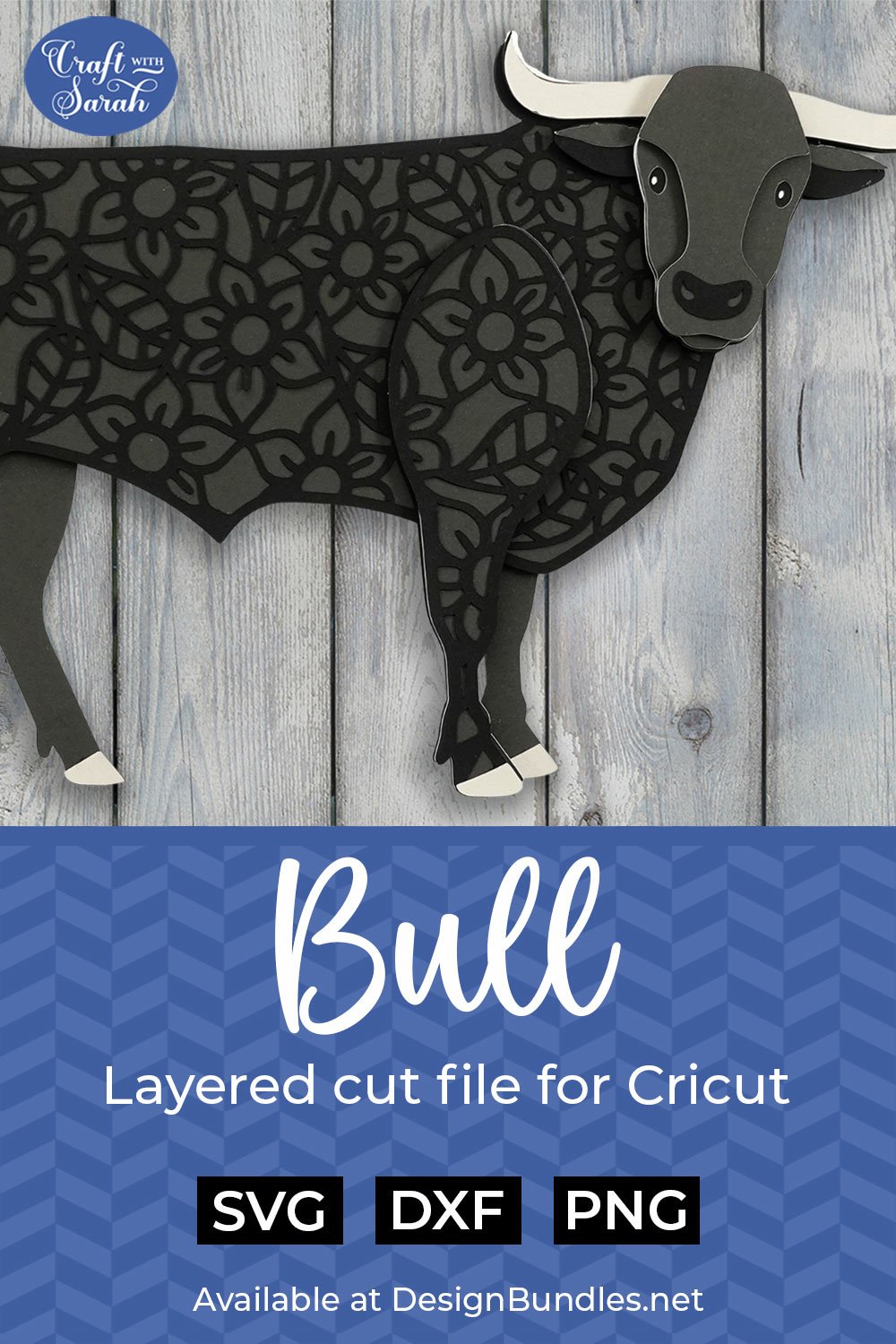 Layered Bull SVG | 3D Farm Animals SVG