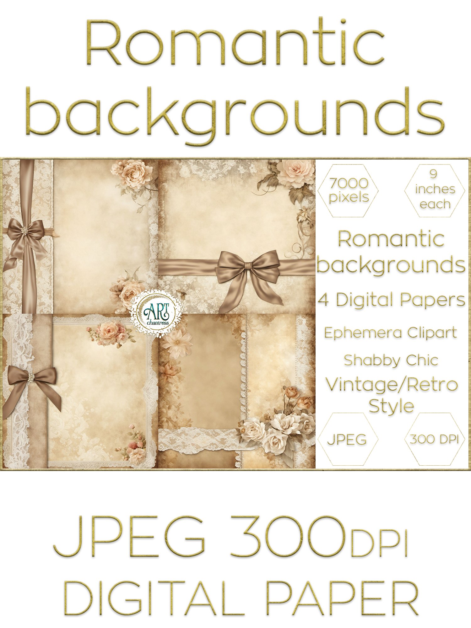 Vintage watercolor digital papers backgrounds soft (2924727)