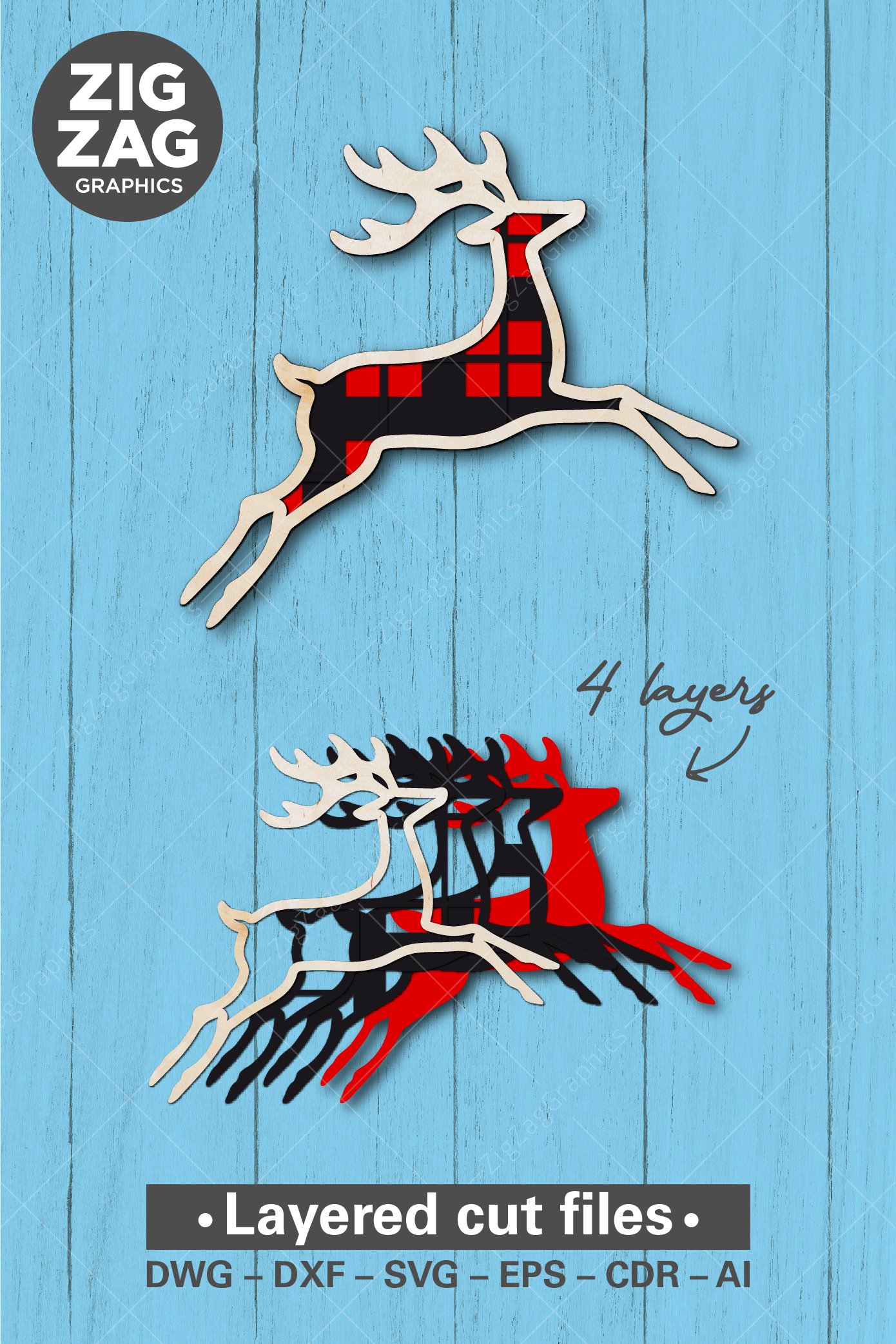 3D Layered Christmas sign svg cut file