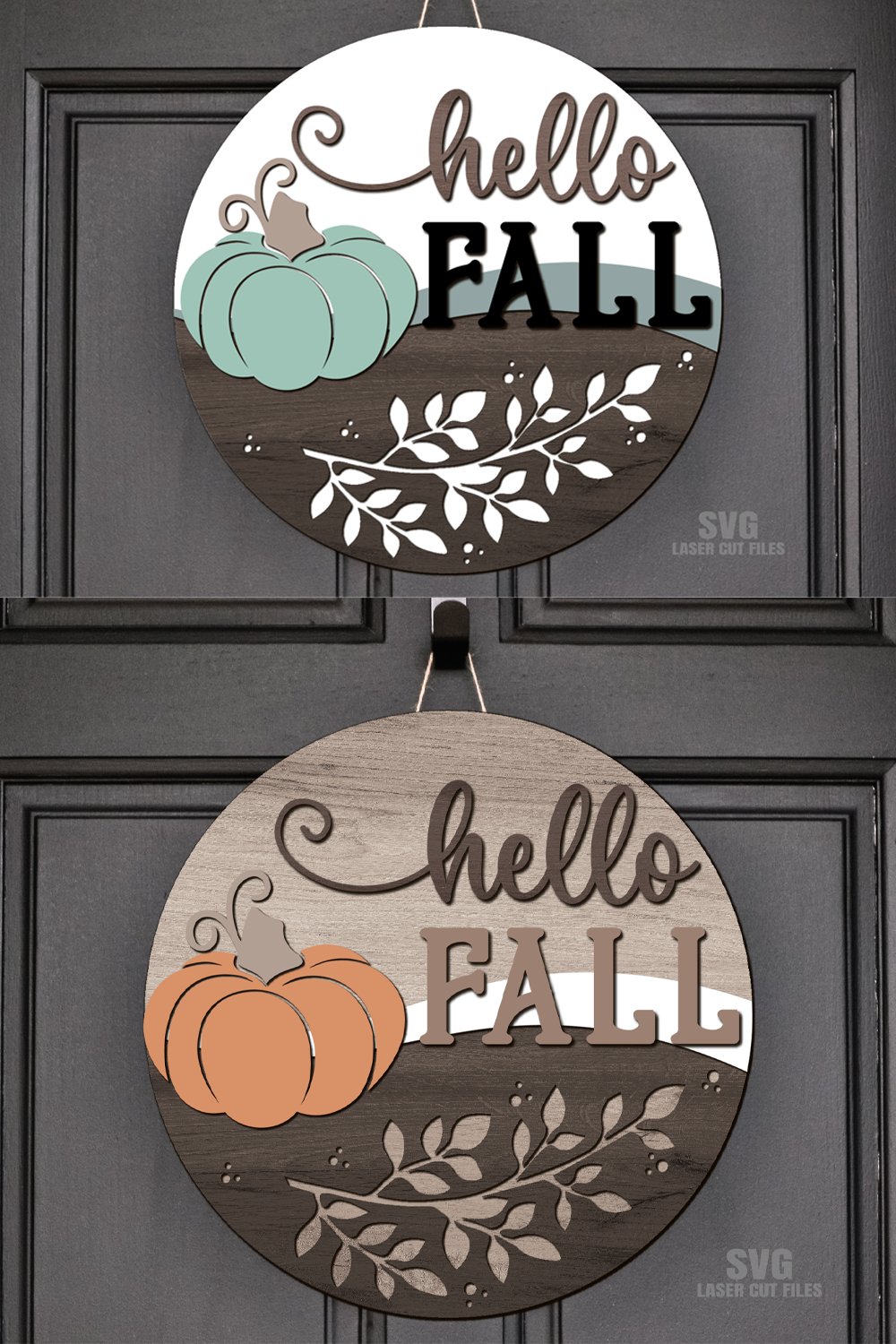 Hello Fall SVG Laser Cut Files | Pumpkin SVG Fall Sign SVG