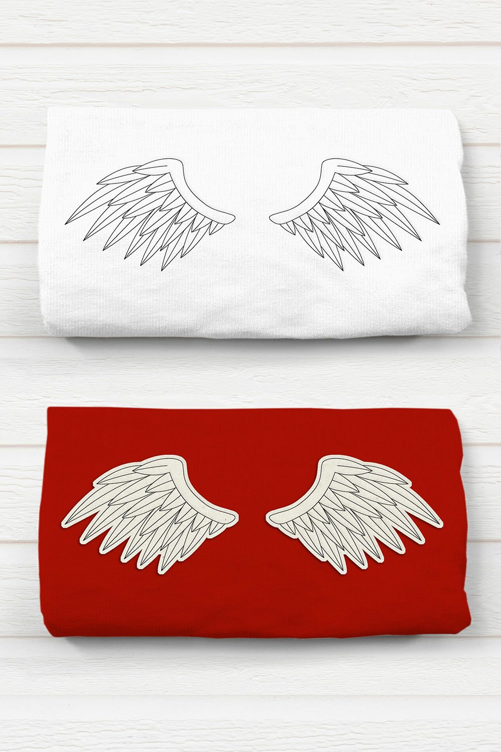 Angel or Demon Wings Linework Embroidery File