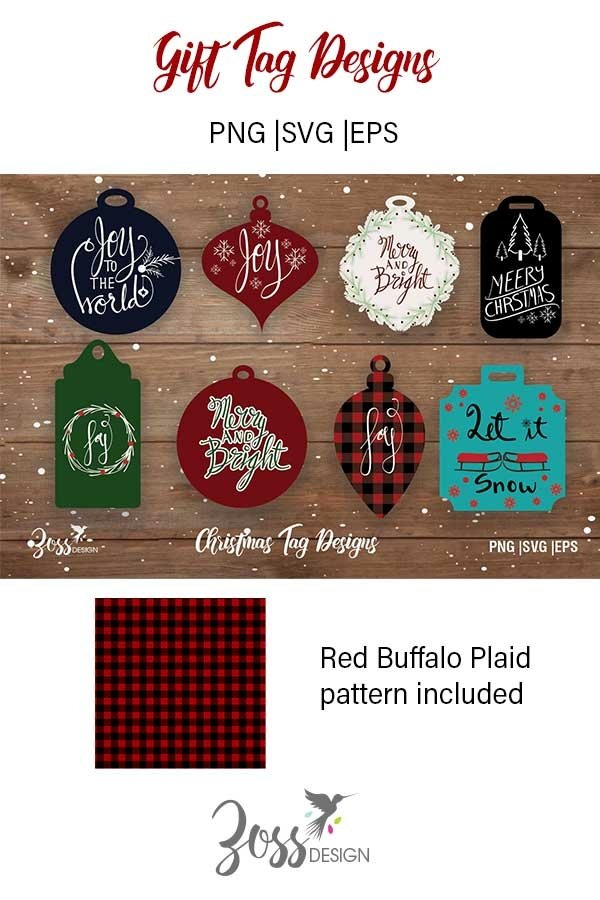 Christmas Tag designs for print and cut