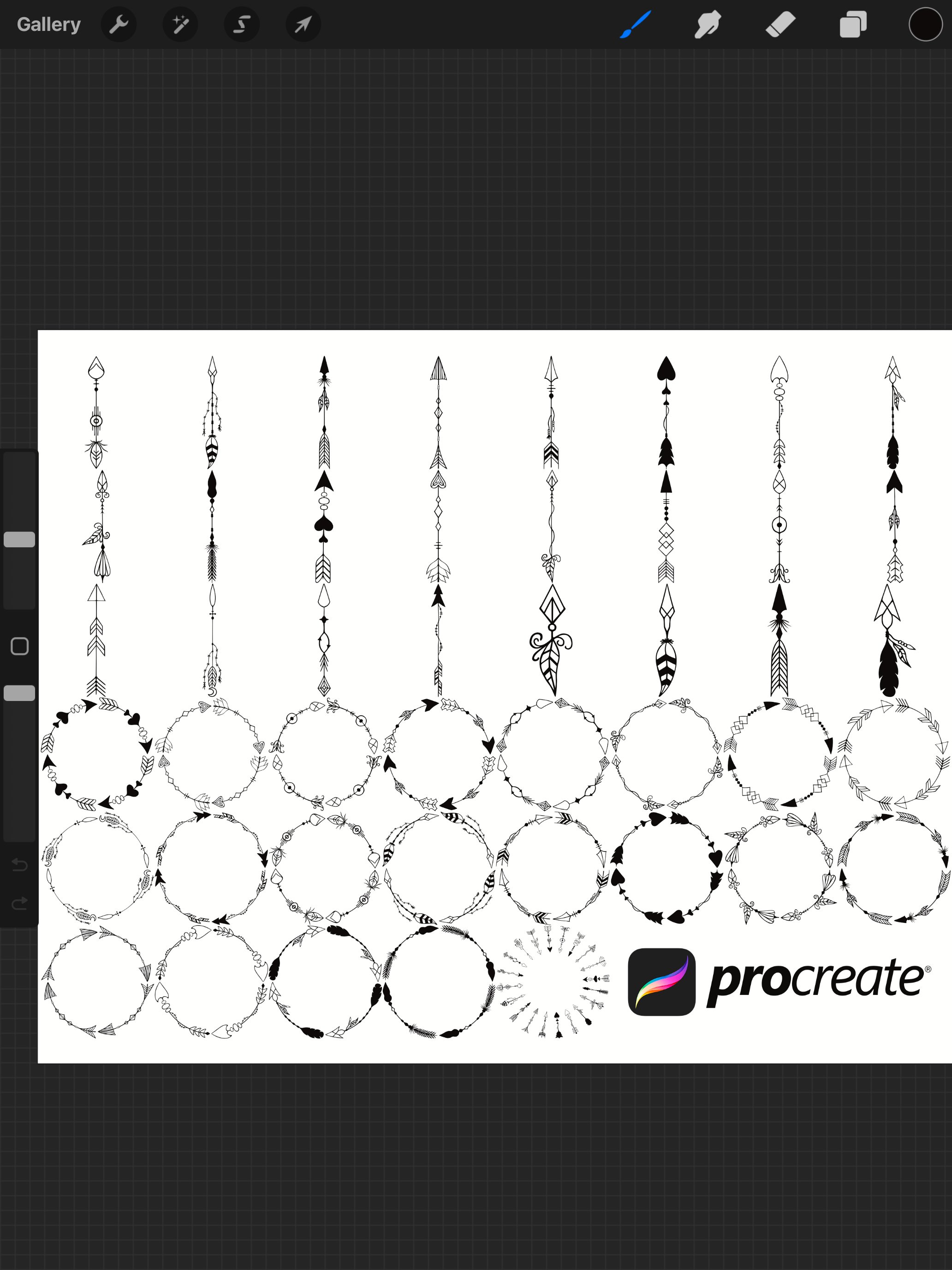 Arrows Set 2 Procreate Brush Stamps, 45 Arrows