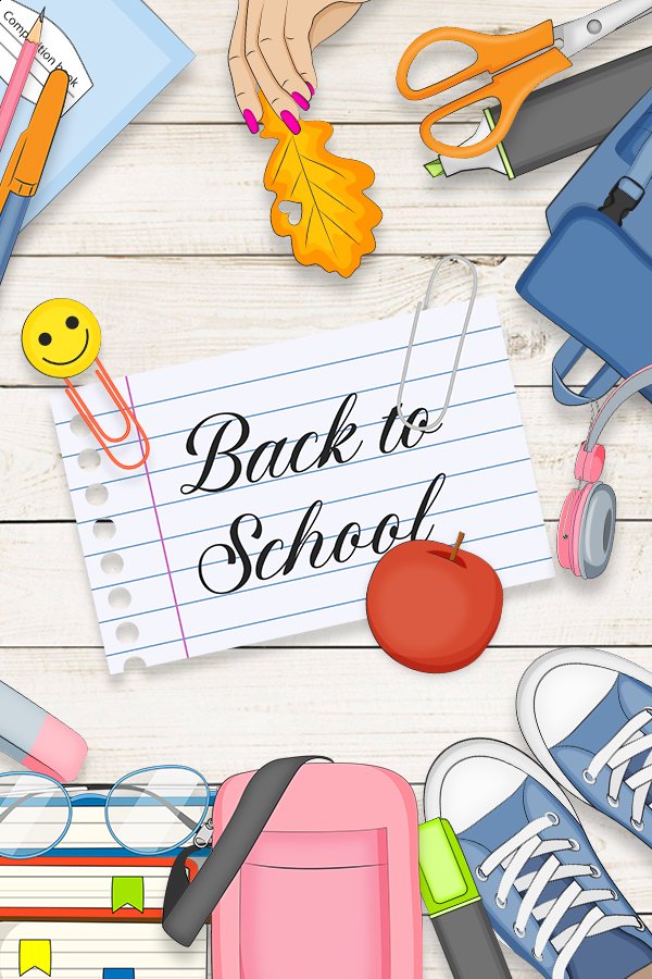 Back to school collection clipart PNG.