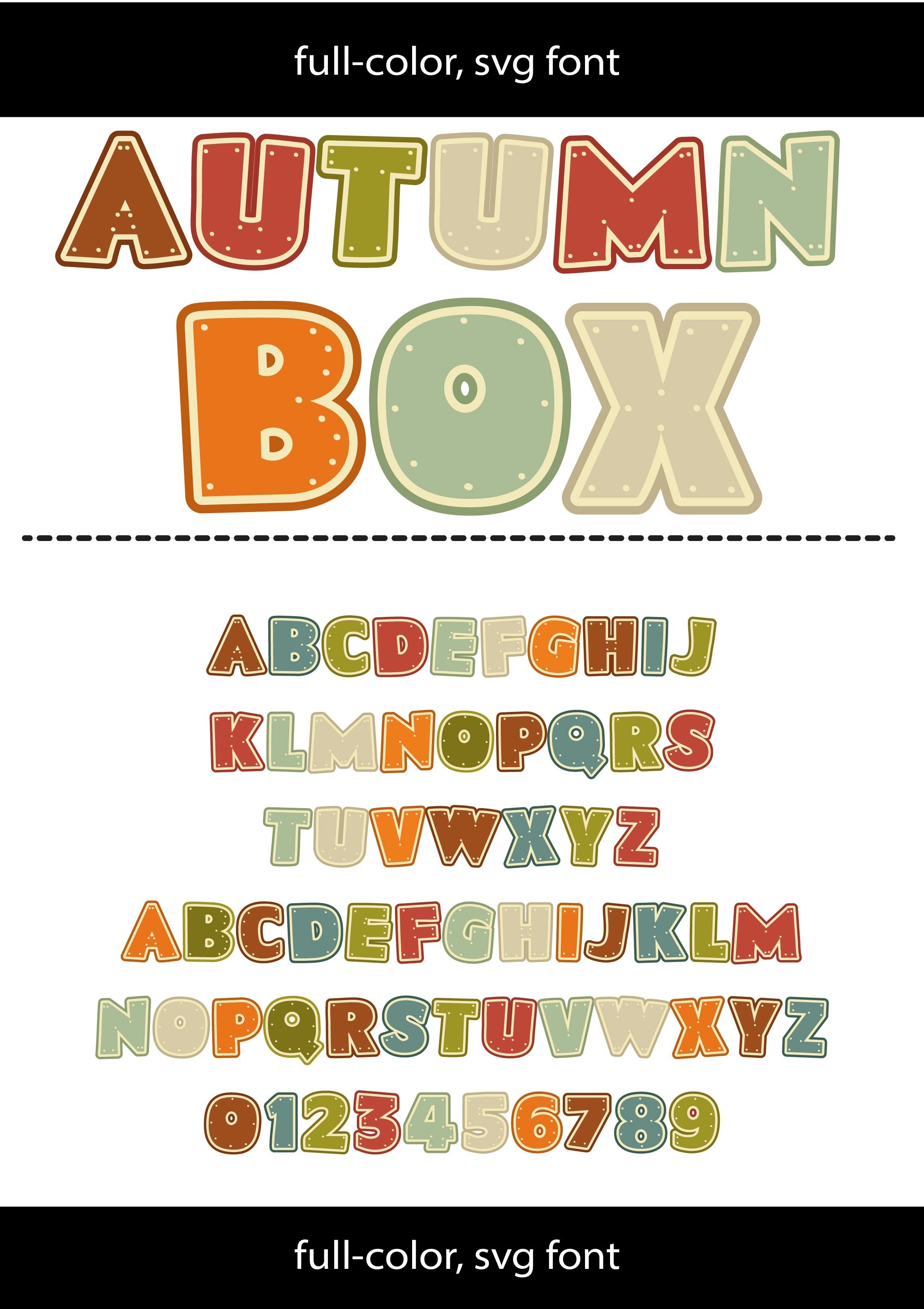Autumn Themed Full Color SVG Font