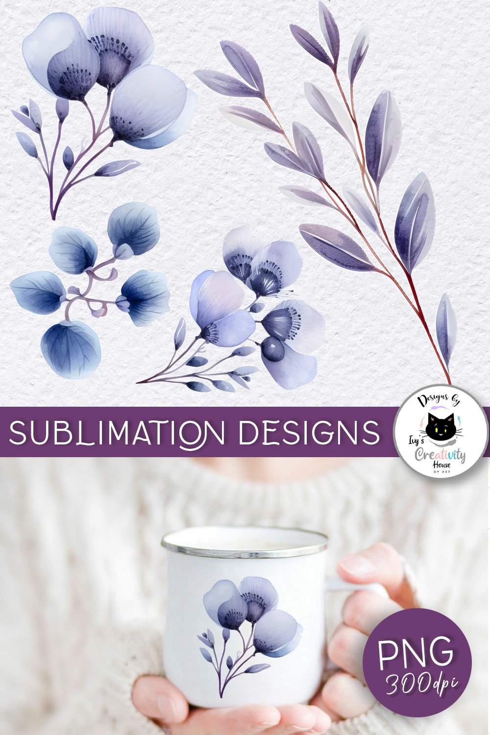 Watercolor Floral Winter Clipart vol.2 | Winter PNG Designs