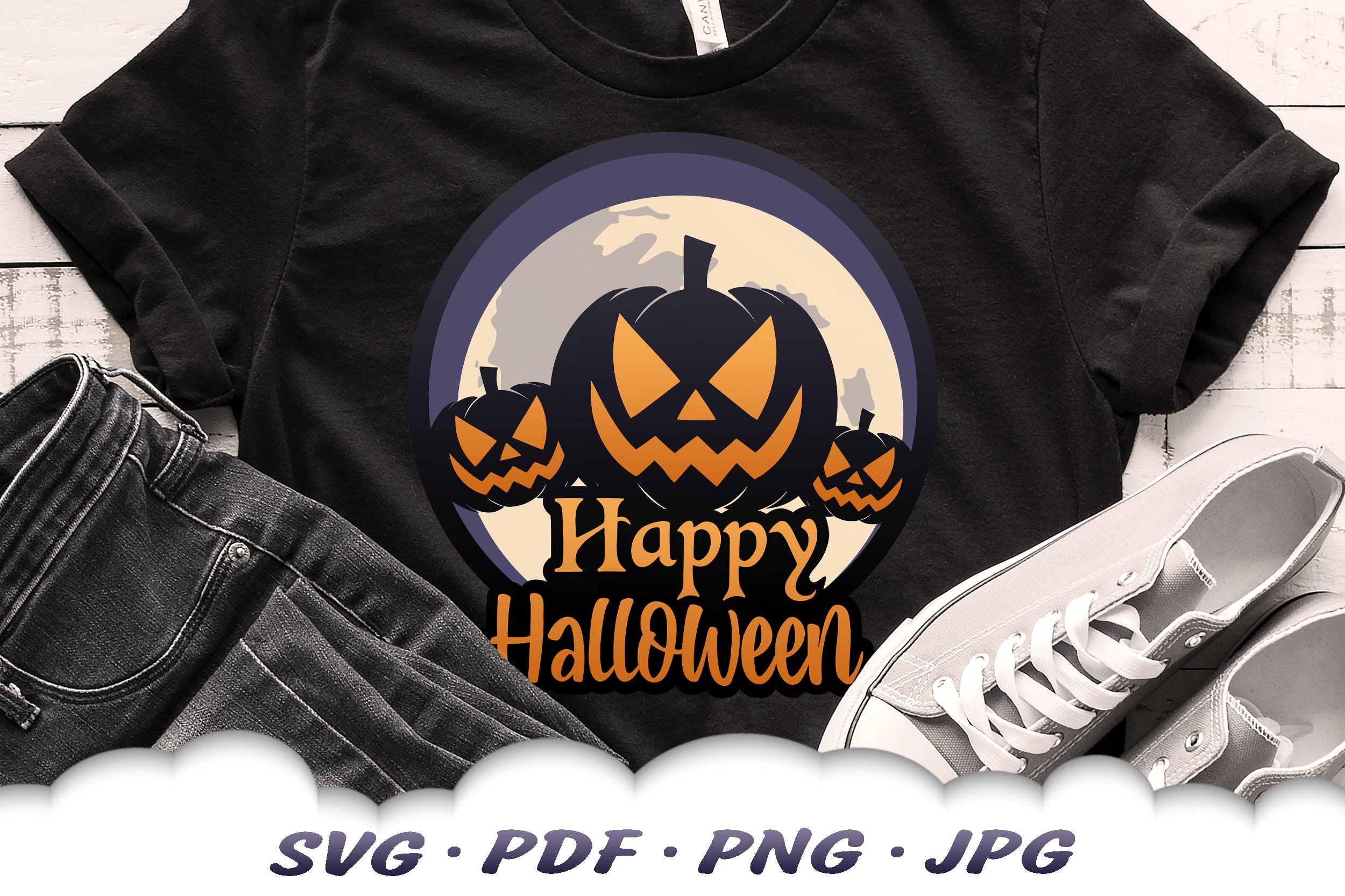 Happy Halloween Pumpkin SVG Cut Files For Cricut