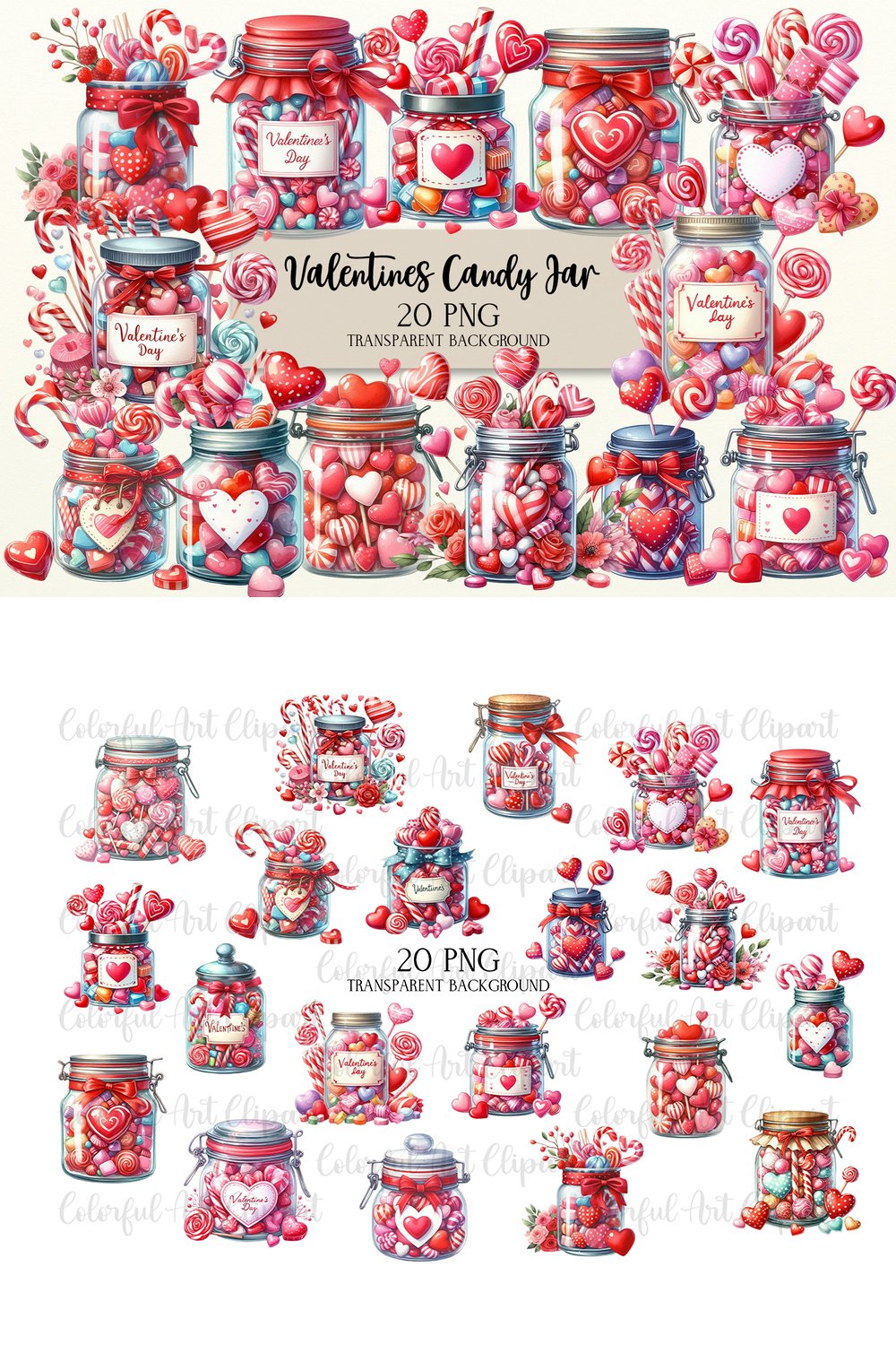 Romantic Candy Jars Clipart