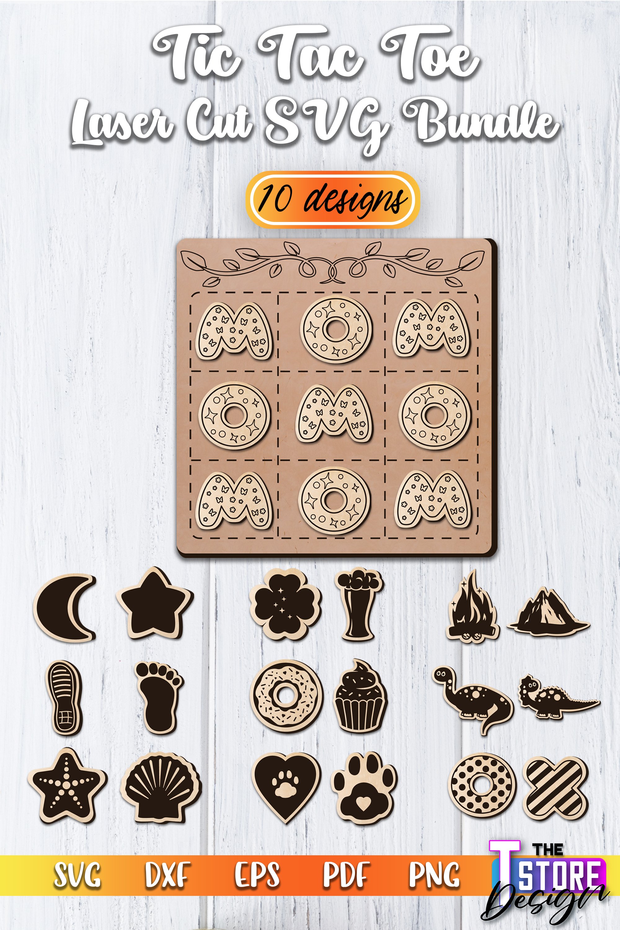Tic Tac Toe Laser Cut SVG Bundle| Game SVG Design | CNC File