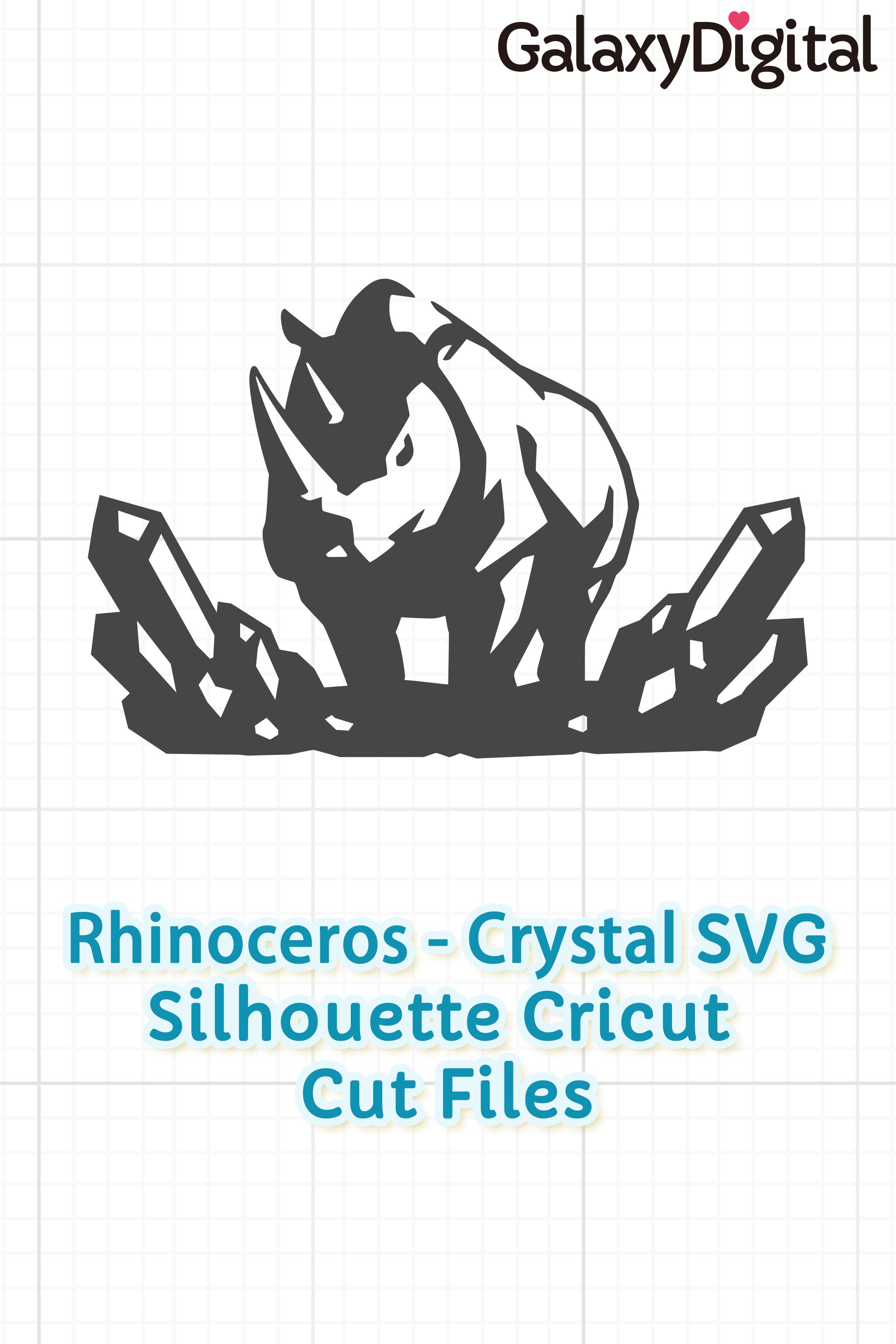 Rhinoceros SVG, rhinoceros on crystal SVG