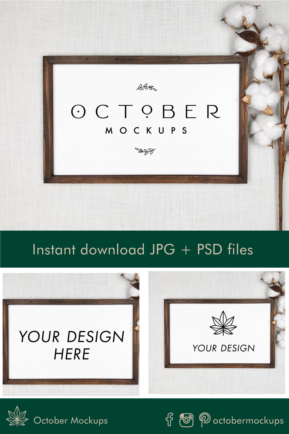 Farmhouse Sign Mockup PSD and JPG | Wooden Frame Mockup