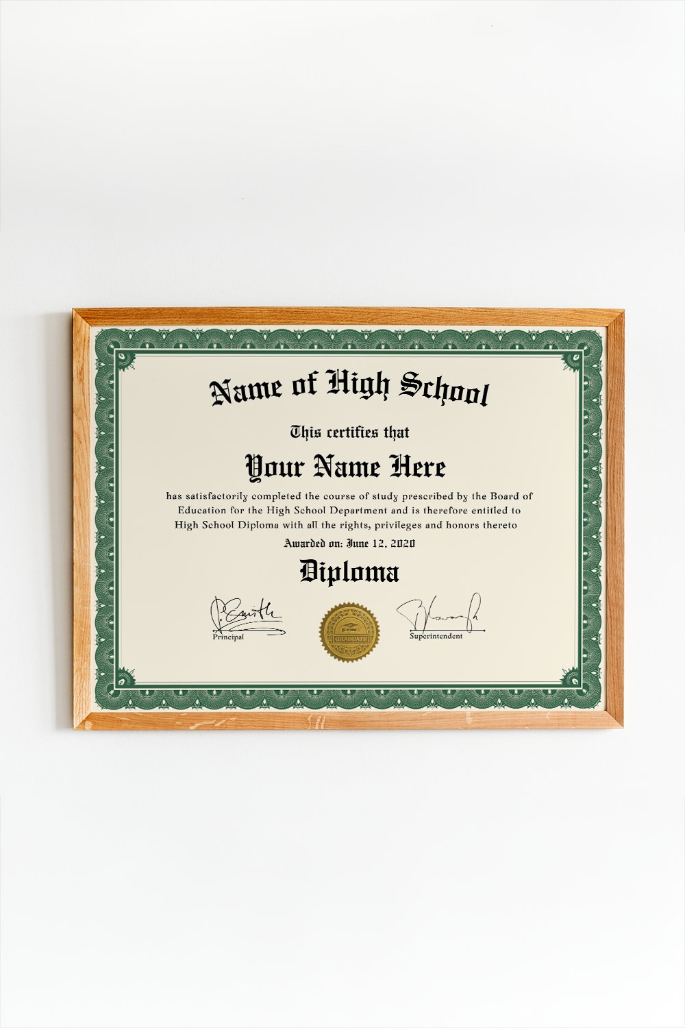 High School Diploma Template, General Equivalency (2720064)