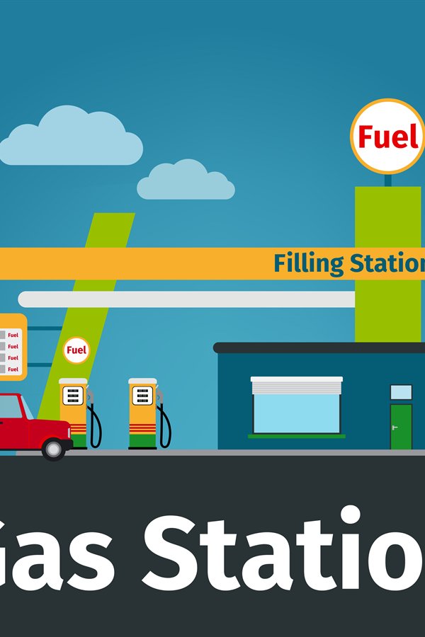 Gas station vector illustration