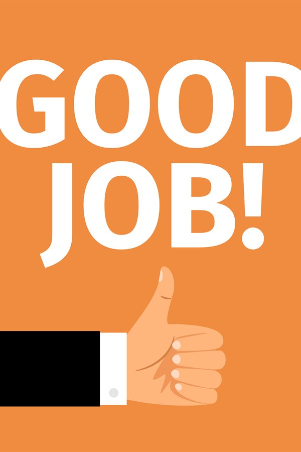 Good job motivation poster with hand