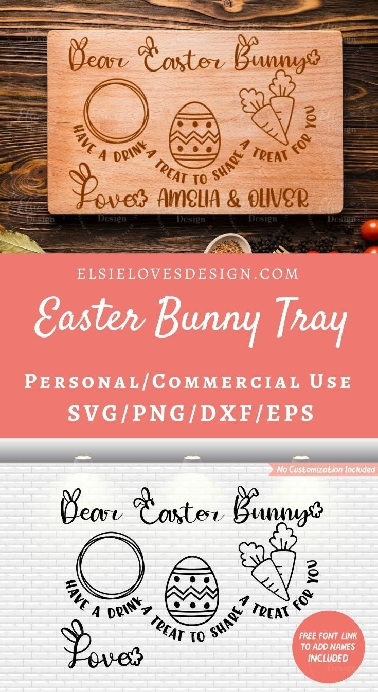 Easter Bunny Tray Plate - Carrot, Easter Egg SVG Cut Files