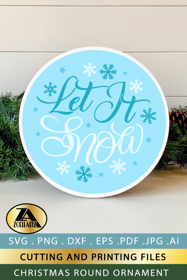 Christmas Ornament SVG Let It Snow SVG Christmas Cut Files