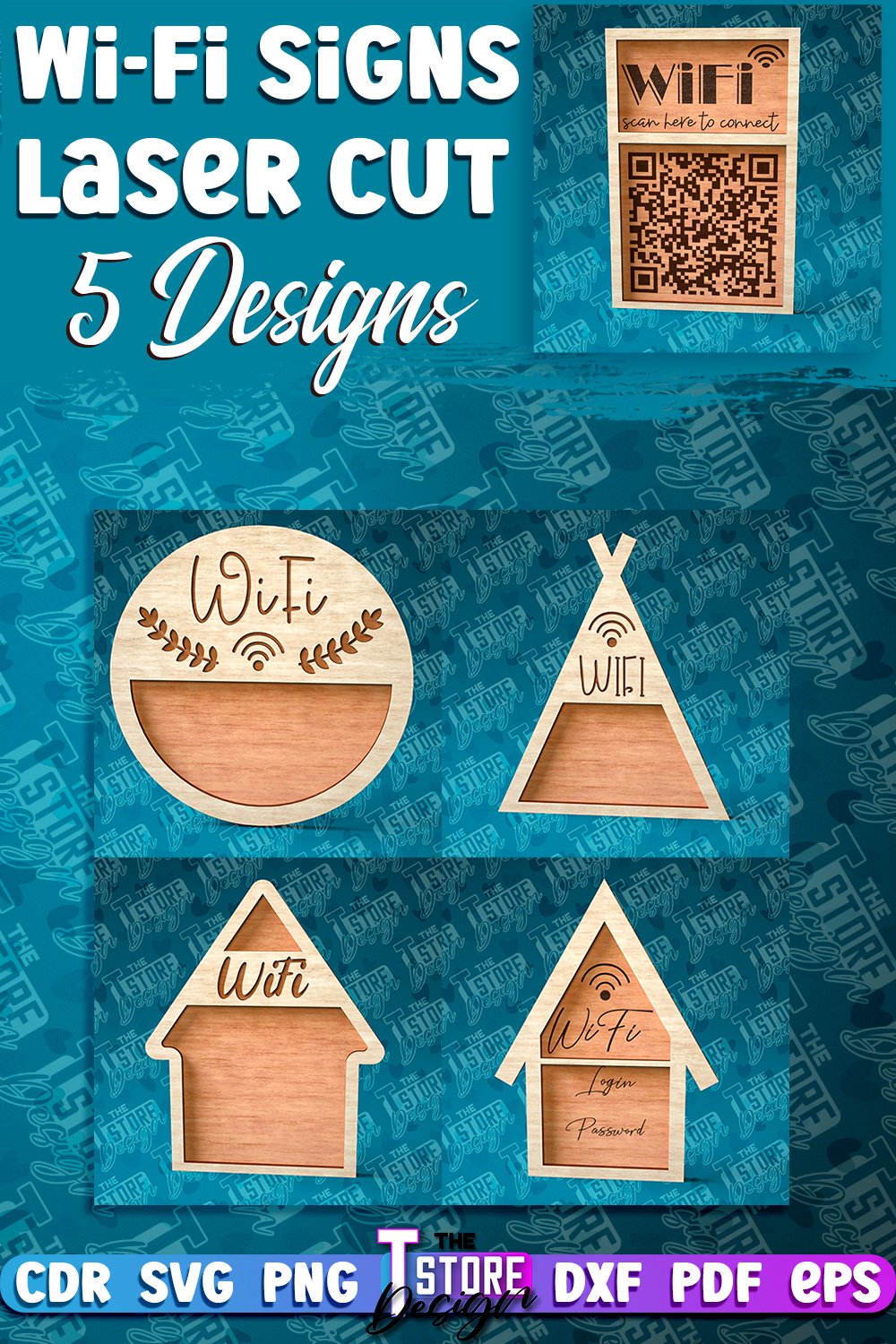 Wifi Sign Laser Cut File|Wifi Signs Laser Cut Bundle|QR Code