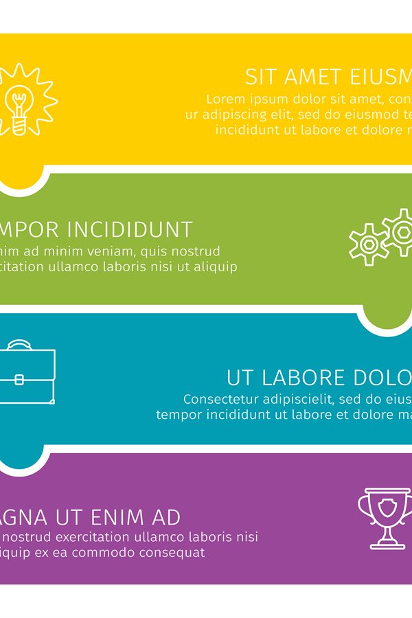 Steps of process business colorful illustration