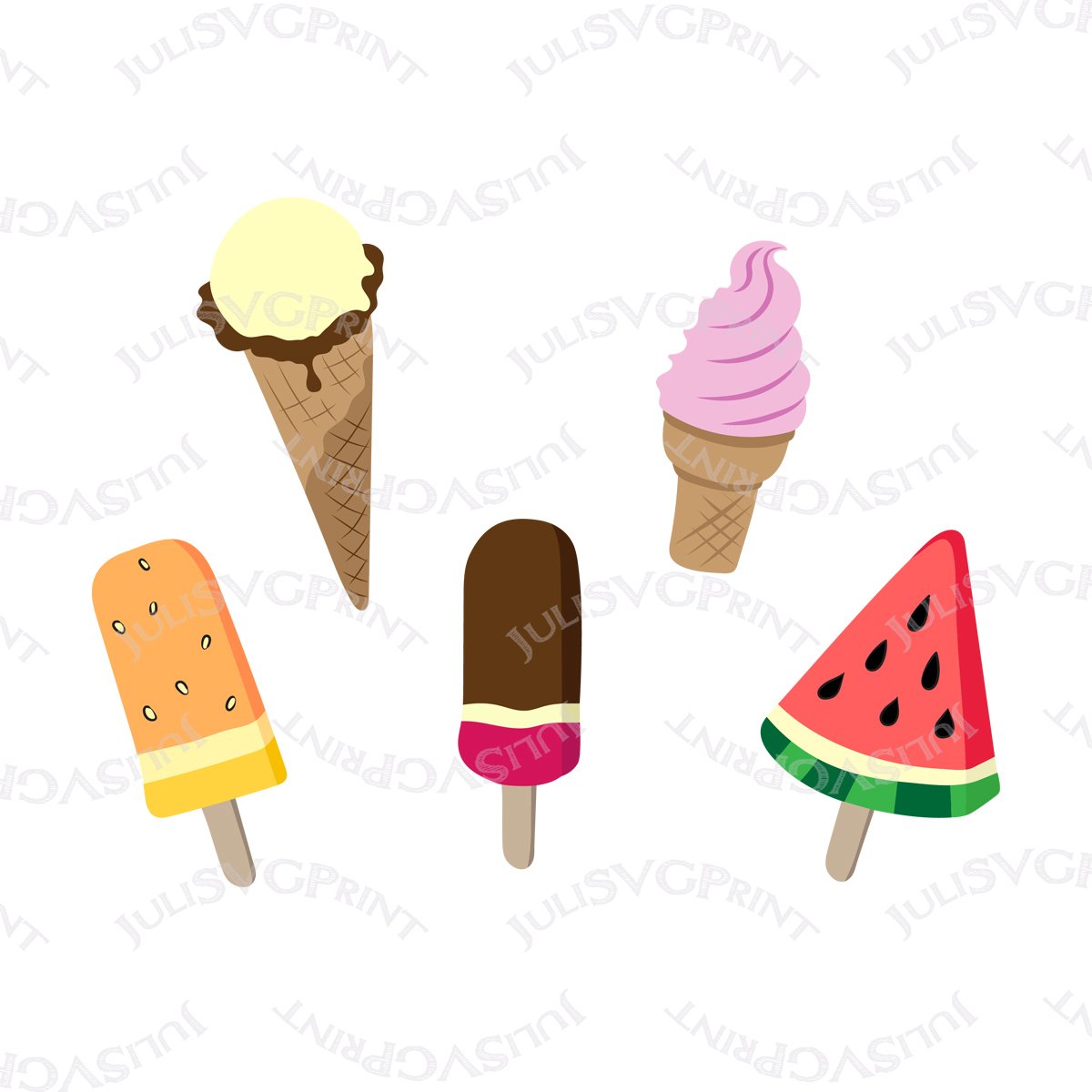 Icecream svg Ice pop clipart Cone png Watermelon popsicle