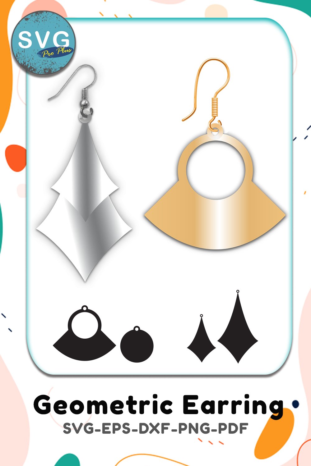 Geometric earring svg Polygon earring Circle (2488984)