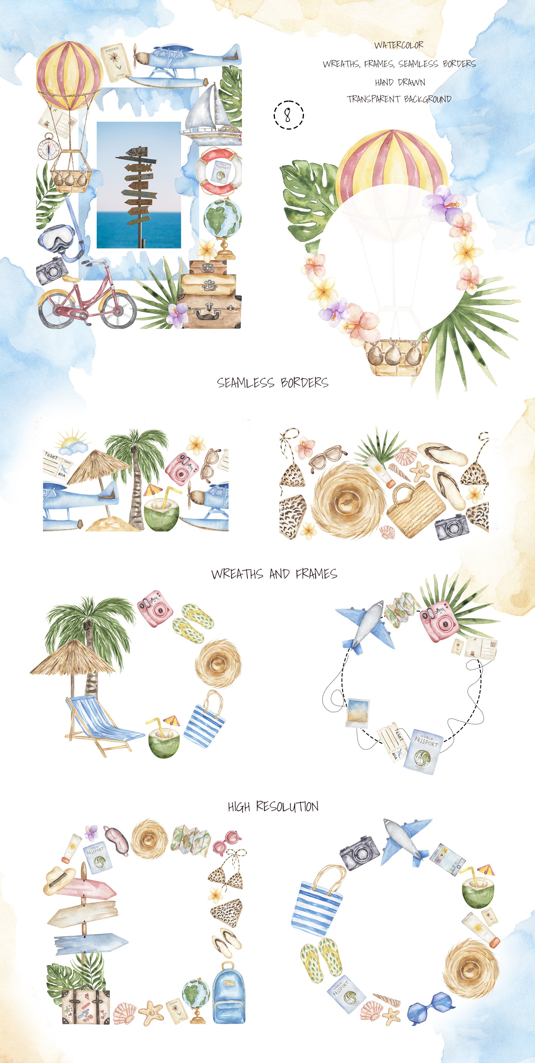 Watercolor Travel Collection Bundle